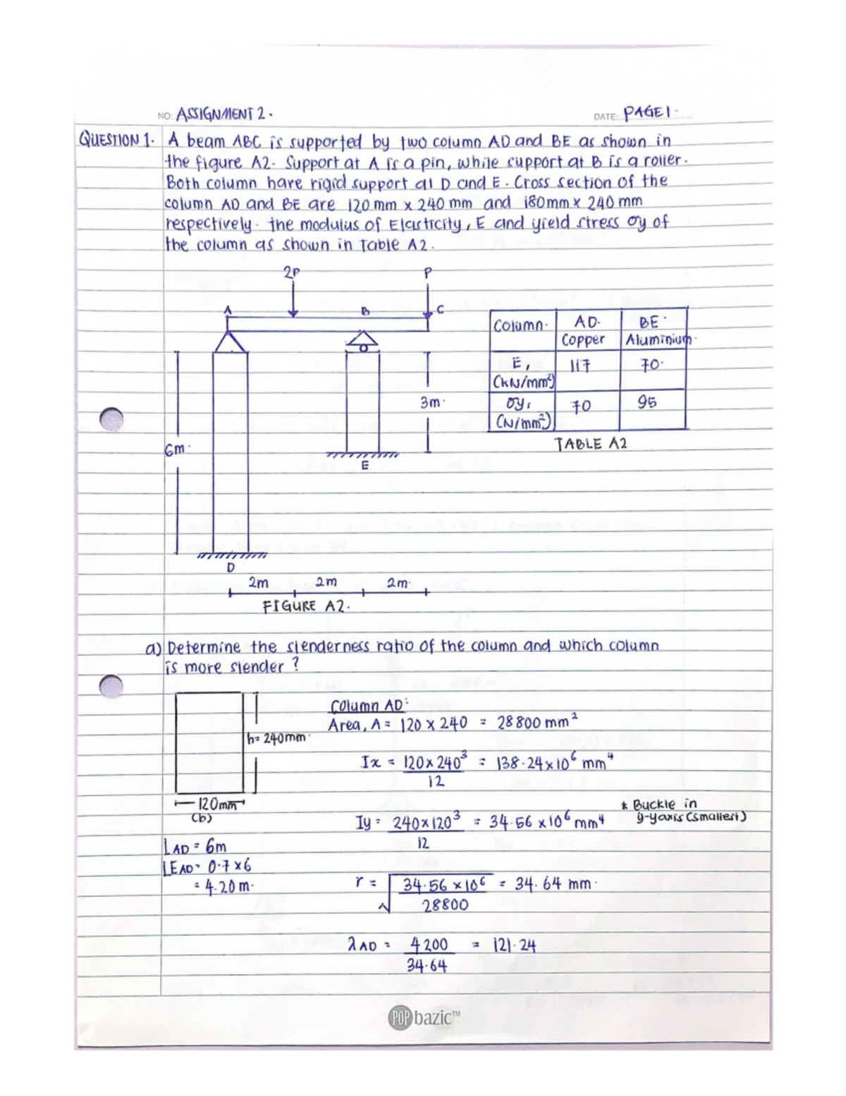 Assignment SEAA2223 - Mechanics of Materials and Structures - Studocu