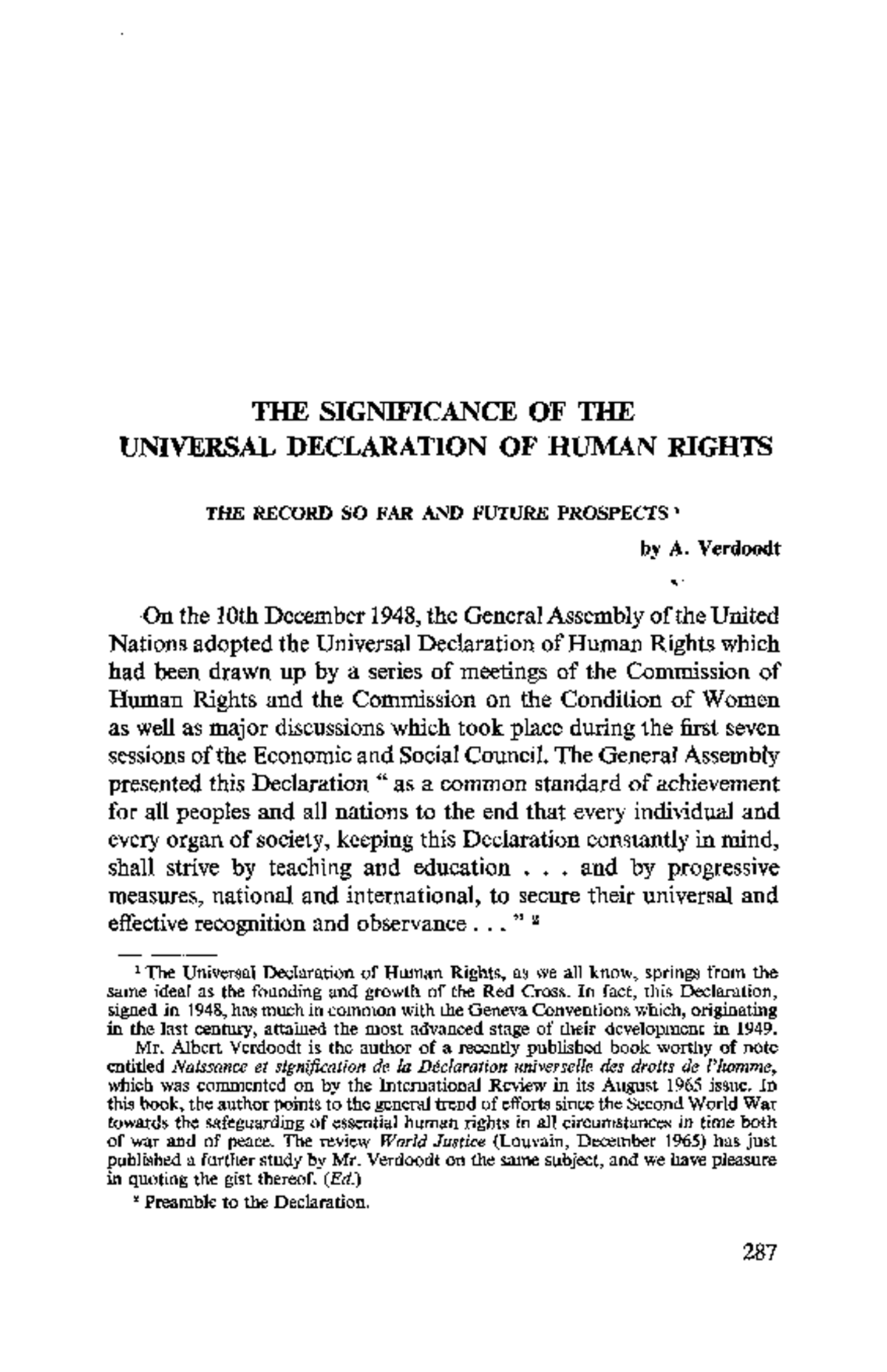 THE Significance OF THE Universal Declaration OF Human Rights - THE ...