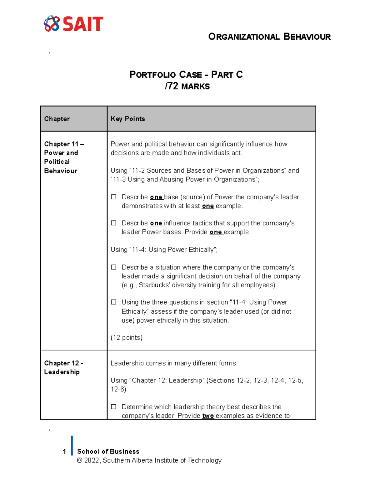 Portfolio Case Part C - Case Study C - ORGANIZATIONAL BEHAVIOUR ... Portfolio Case Part C - Case Study C - ORGANIZATIONAL BEHAVIOUR ...