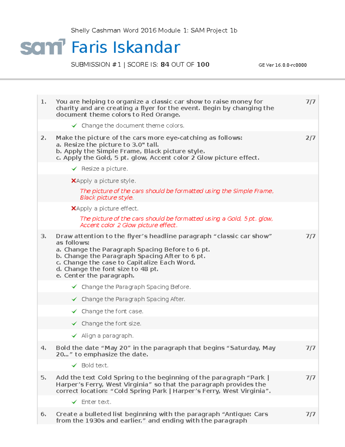 asm452 lecture note - Shelly Cashman Word 2016 Module 1: SAM Project 1b ...