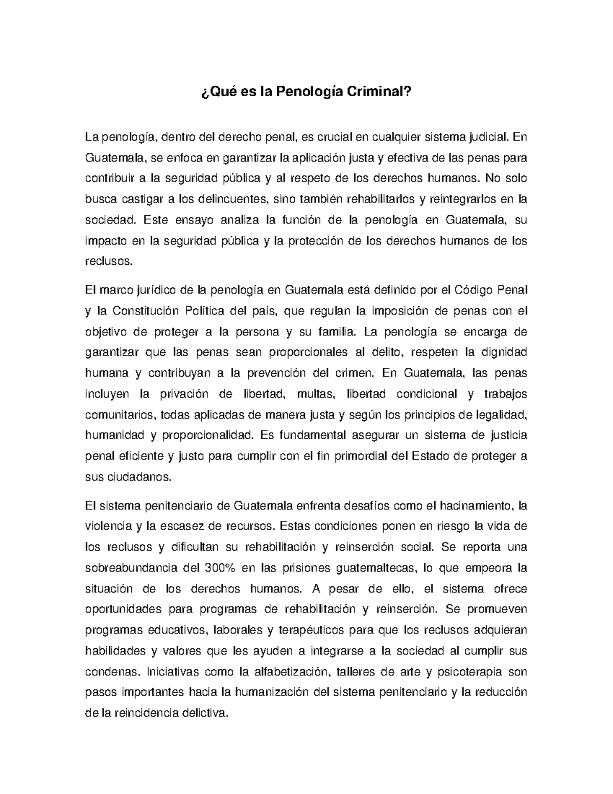 Qué es la Penología Criminal - ¿Qué es la Penología Criminal? La ...