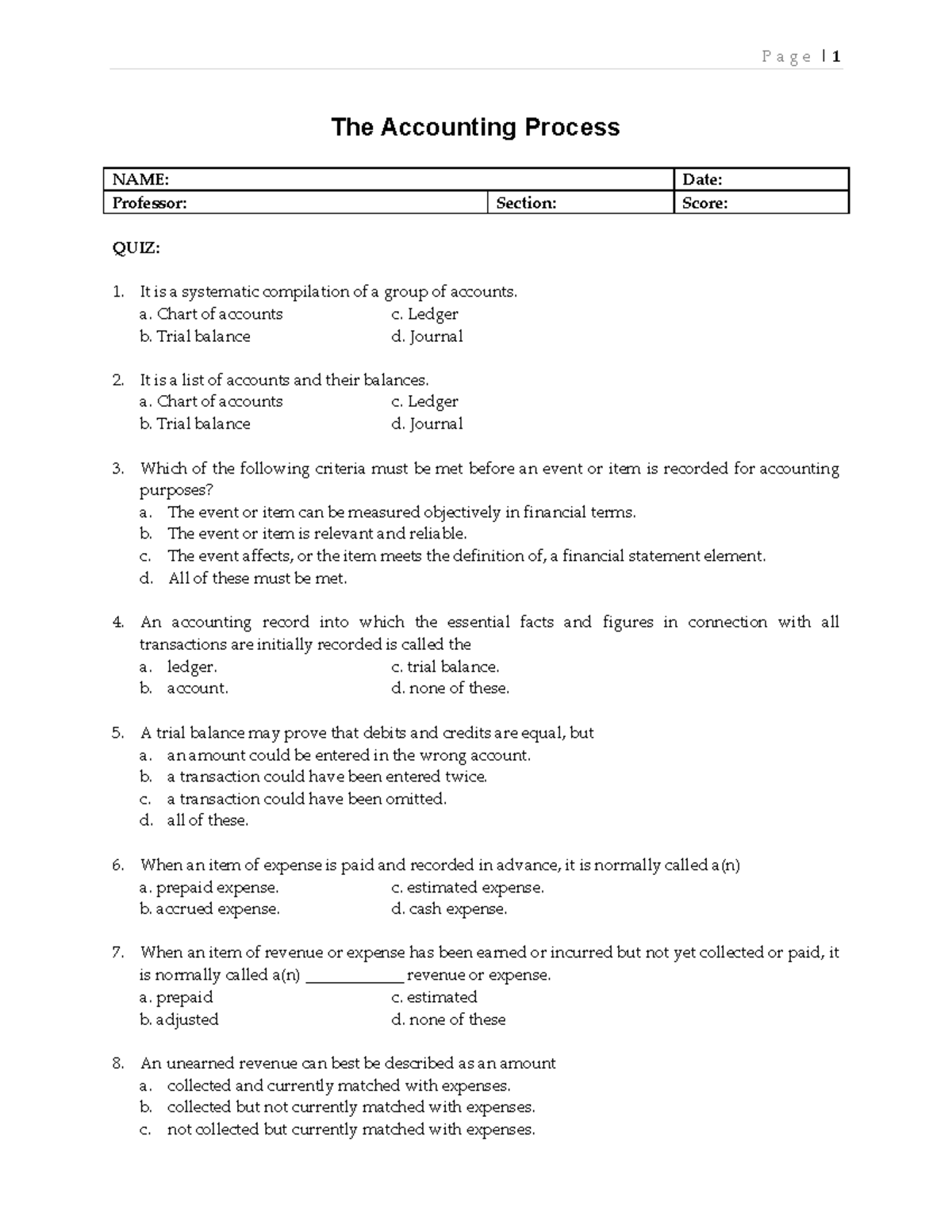 ACC-106-QUIZ Chapter-1 THE- Accounting- Process-1 - The Accounting ...