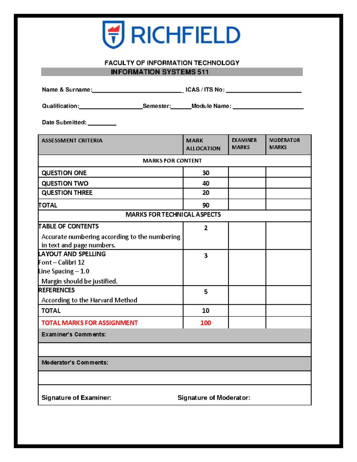 Information Systems 511 - FACULTY OF INFORMATION TECHNOLOGY INFORMATION SYSTEMS 511 Name & - Studocu