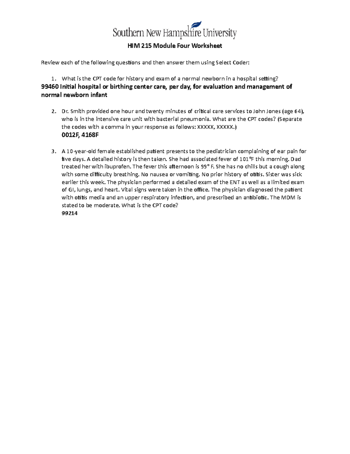 Him215 module four worksheet Shara Jenkins - HIM 215 Module Four ...