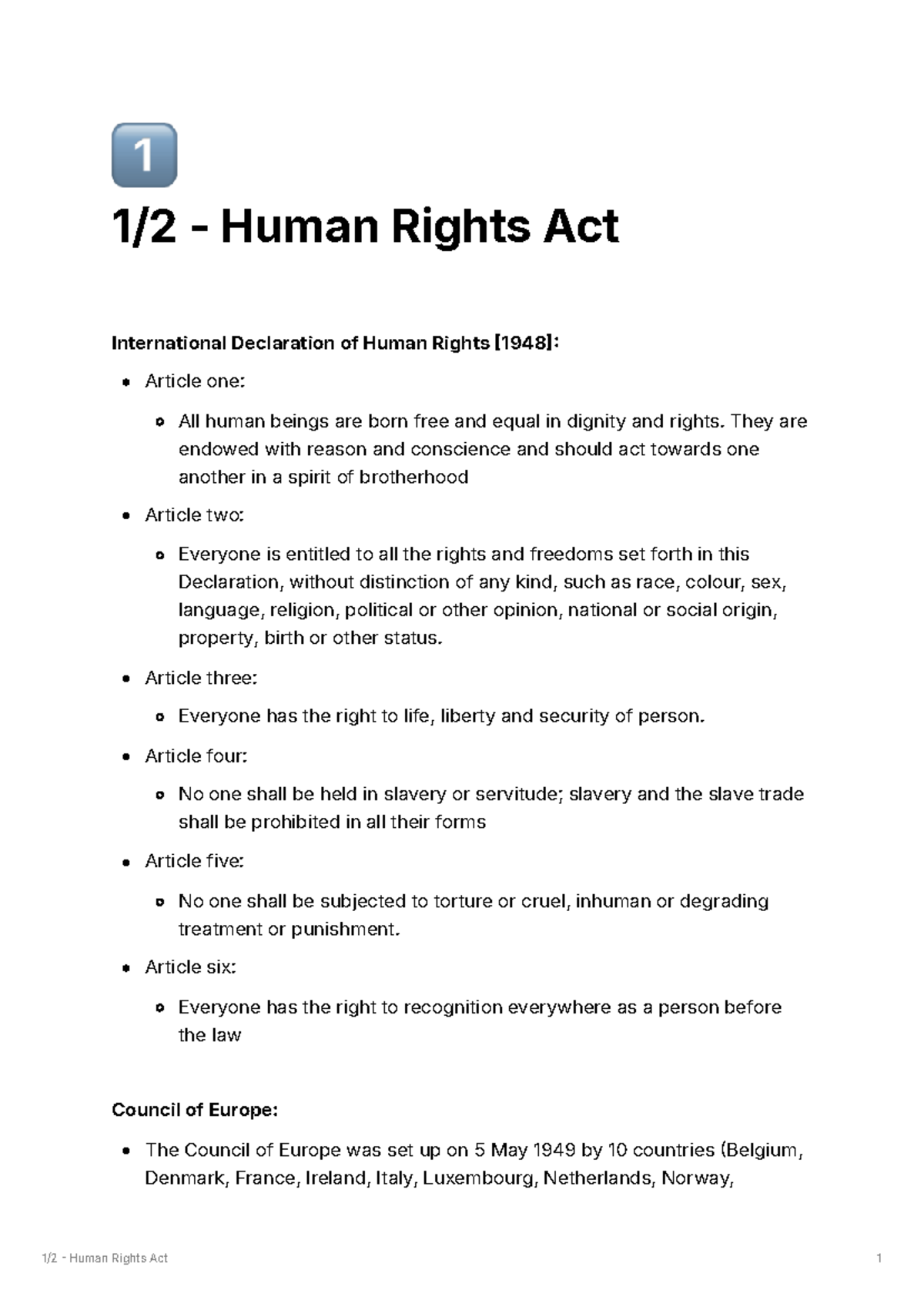 Unit One - Human Rights Act - 󾠮 1/2 - Human Rights Act International ...