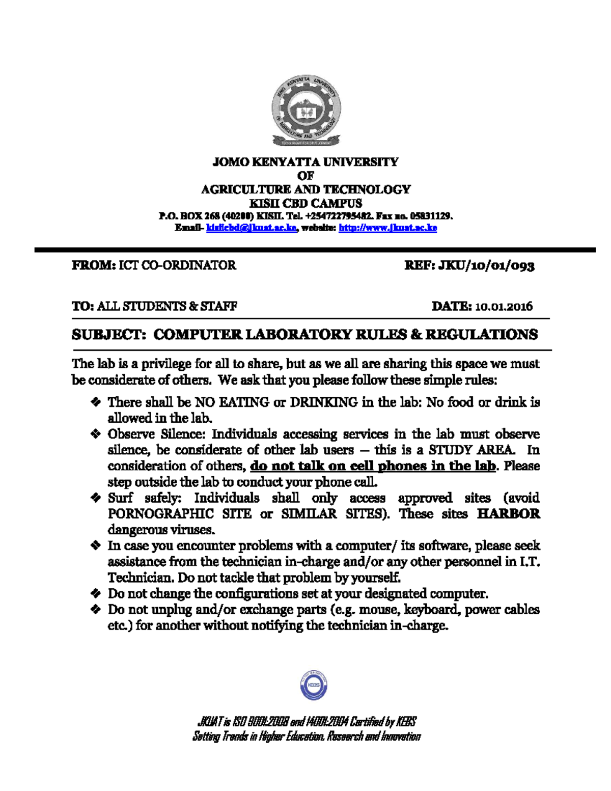 Lab rules - Information Technology - Studocu