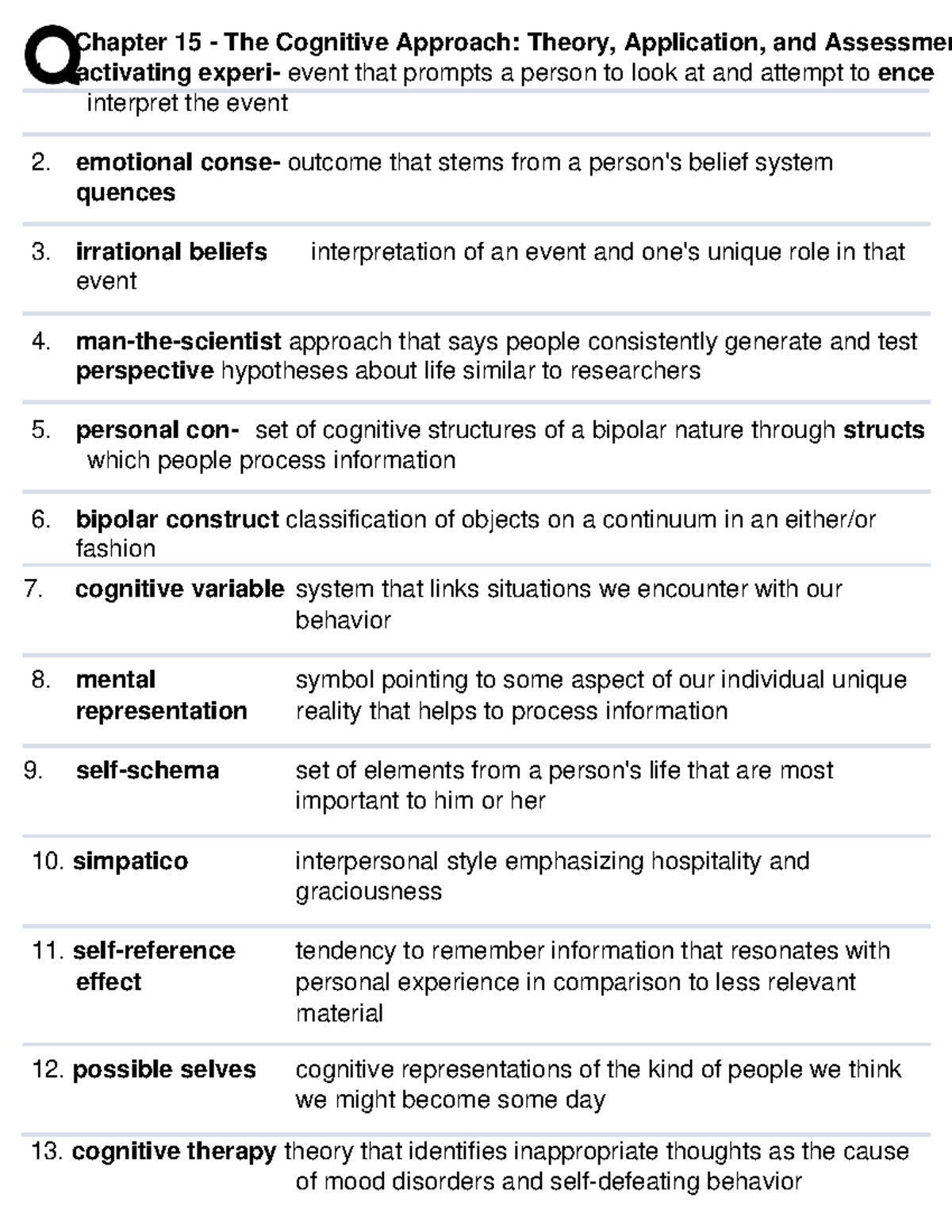 Chapter 15 - The Cognitive Approach: Theory, Application, and ...