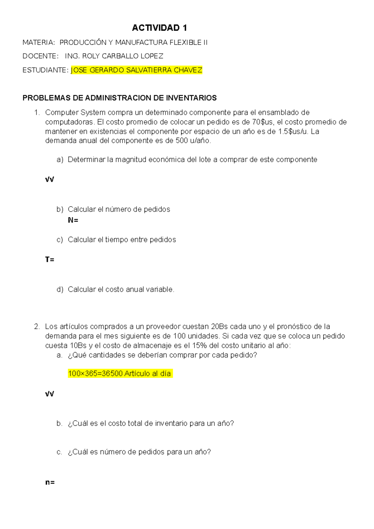 Actividad 1 . ADM. DE Inventarios - ACTIVIDAD 1 MATERIA: PRODUCCIÓN Y ...