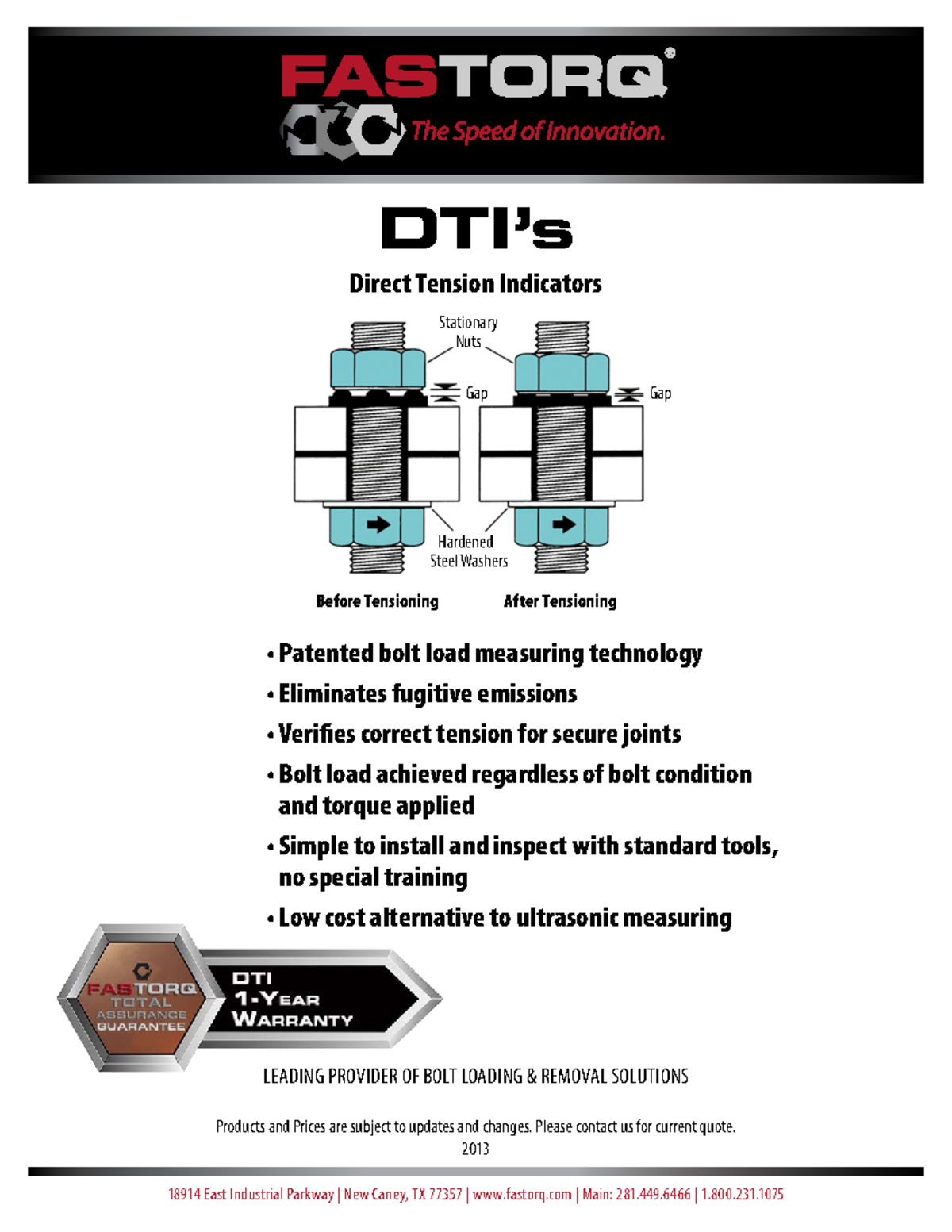DTIs - Lecture notes - Direct Tension Indicators Leading provider of ...
