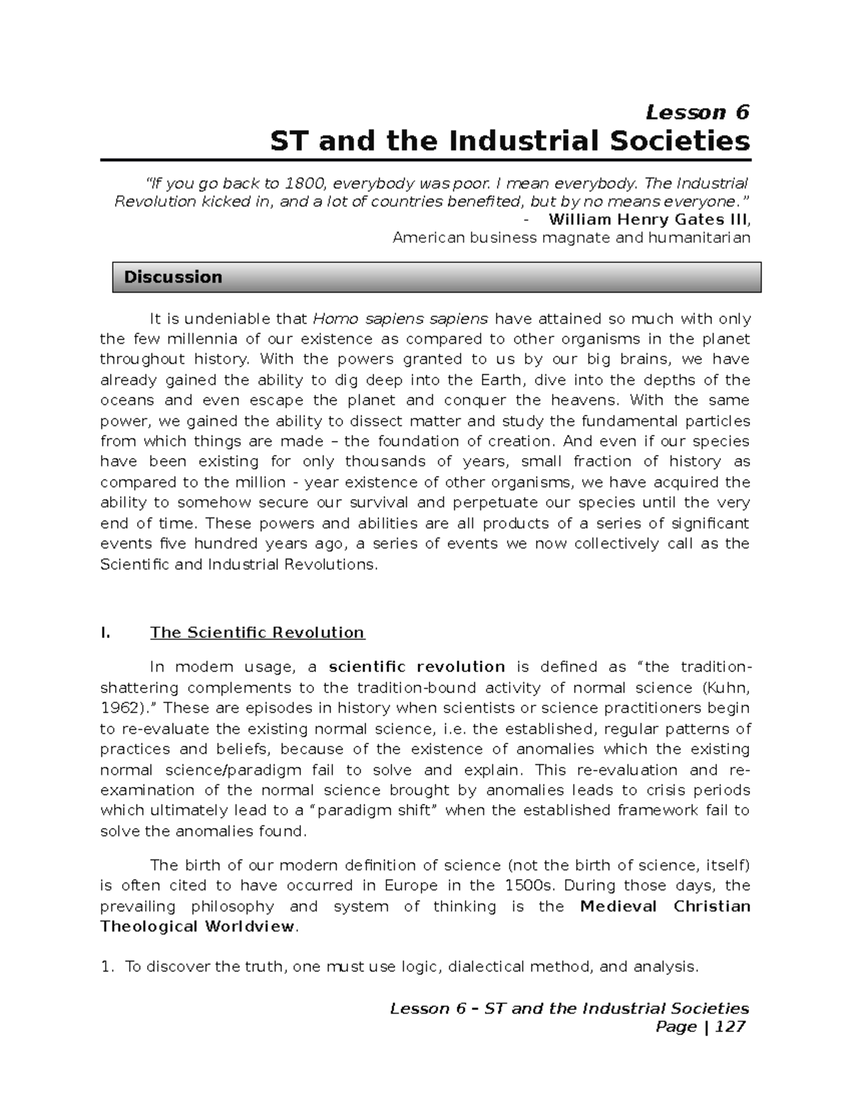 Module 6 ST and the Industrial Societies - Lesson 6 ST and the ...