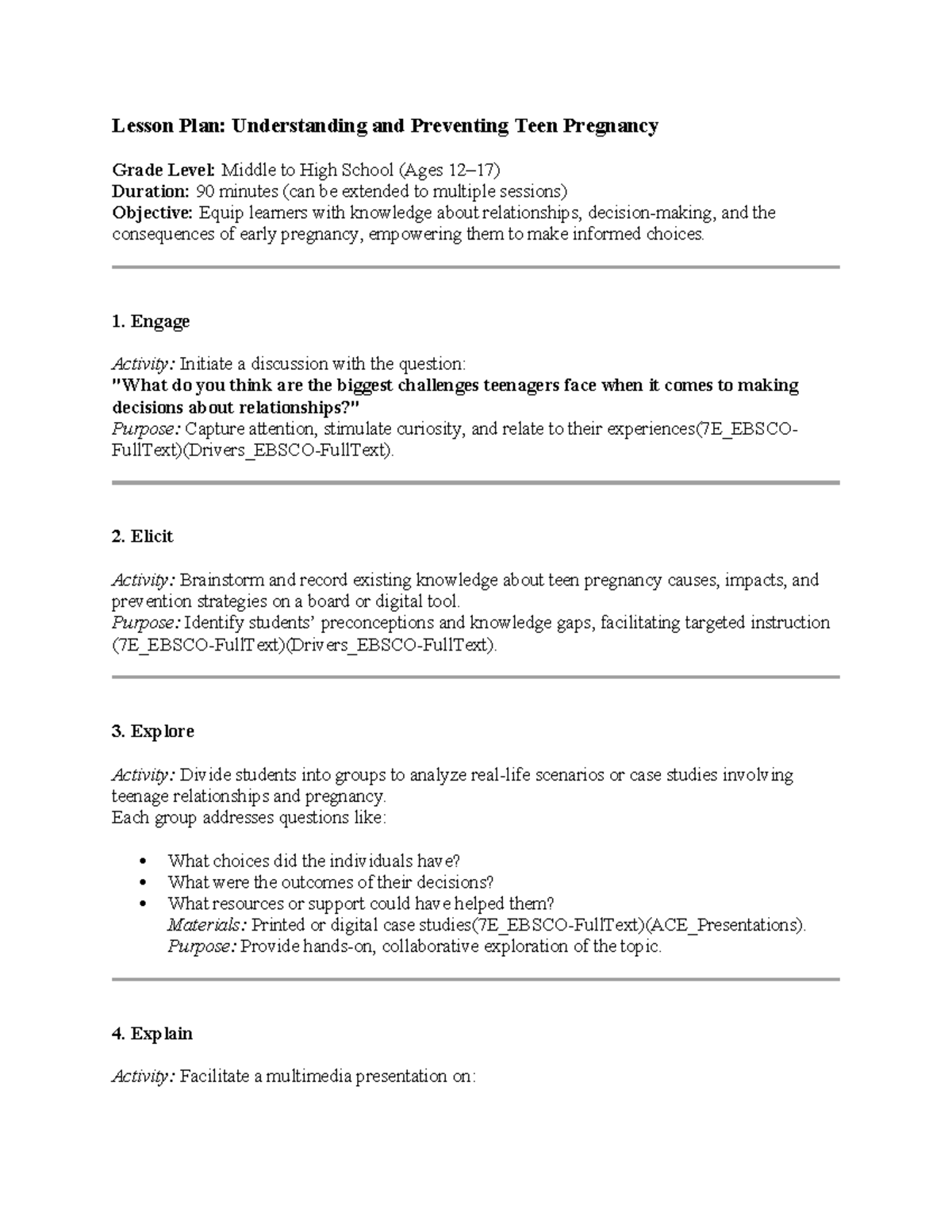 Lesson Plan Mod 2 Analysis - Lesson Plan: Understanding and Preventing ...