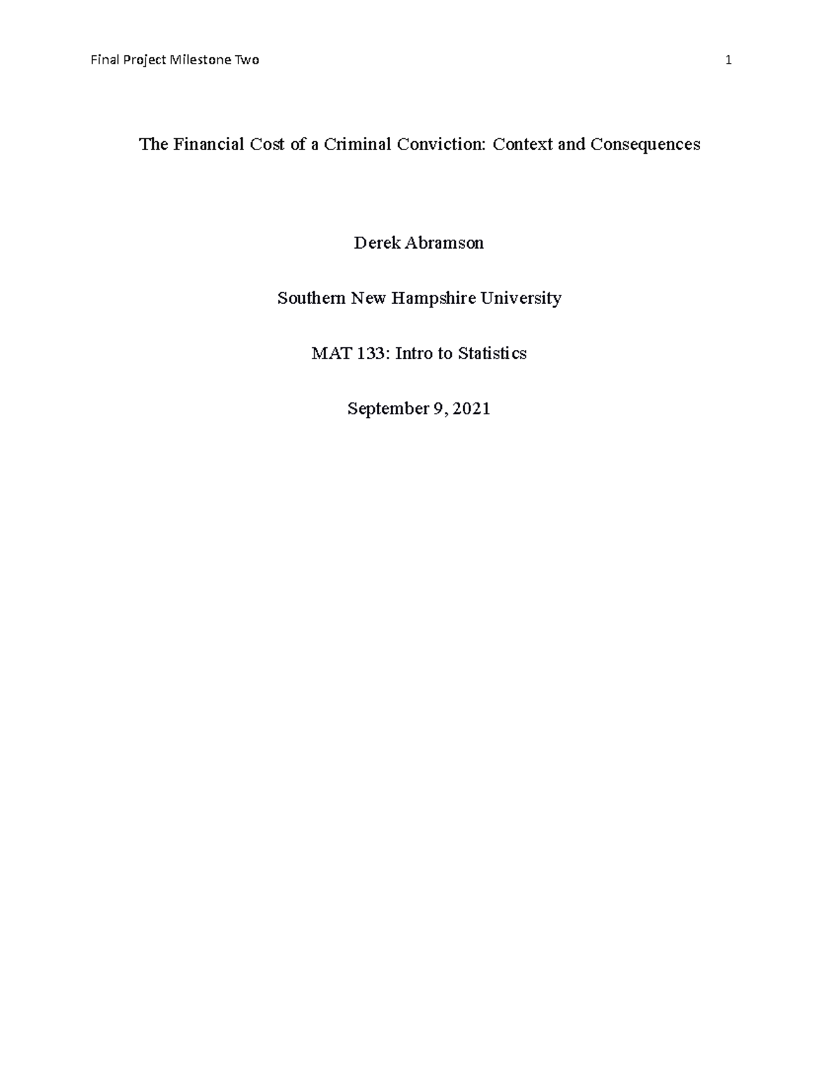 MAT-133 Milestone 3 Essay - MAT-133 - SNHU - Studocu