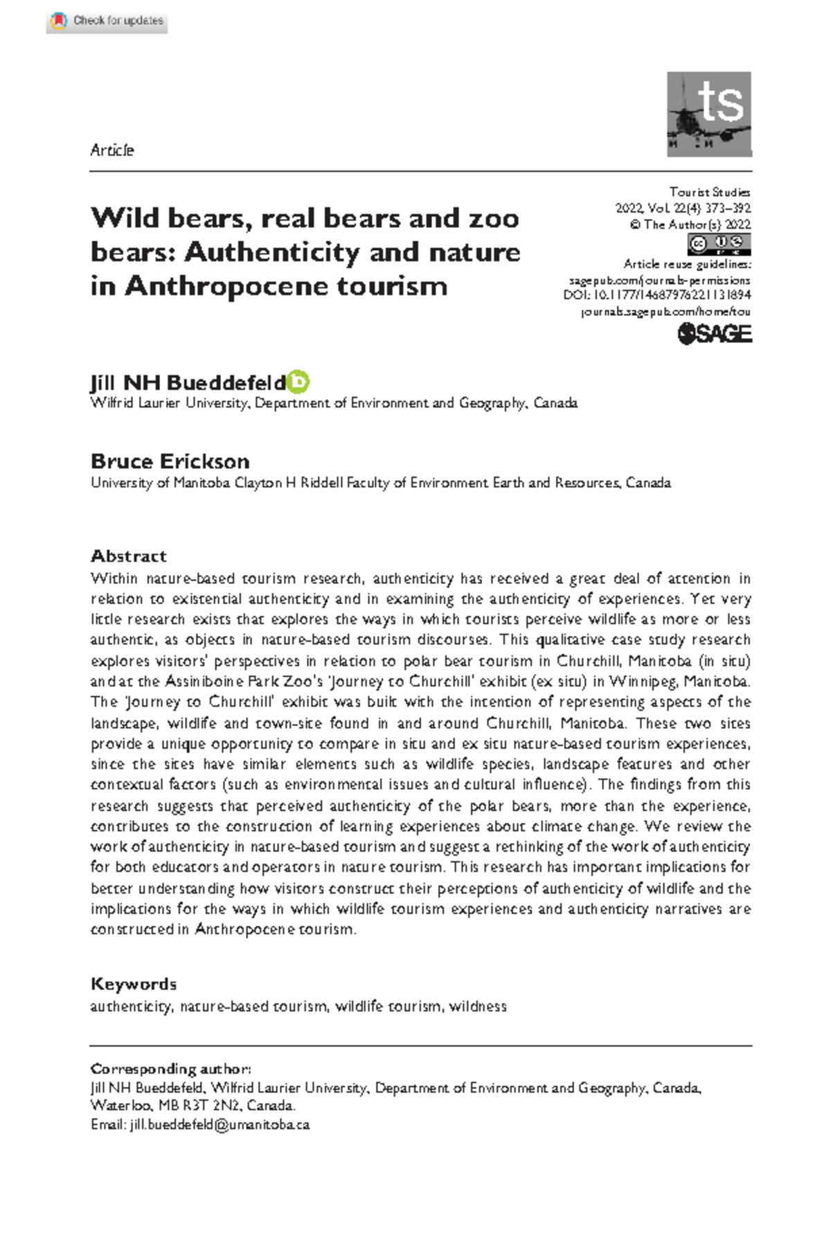Texto 6.Wild Bears.Authenticity.Nature - doi/10.1177/ Tourist Studies ...
