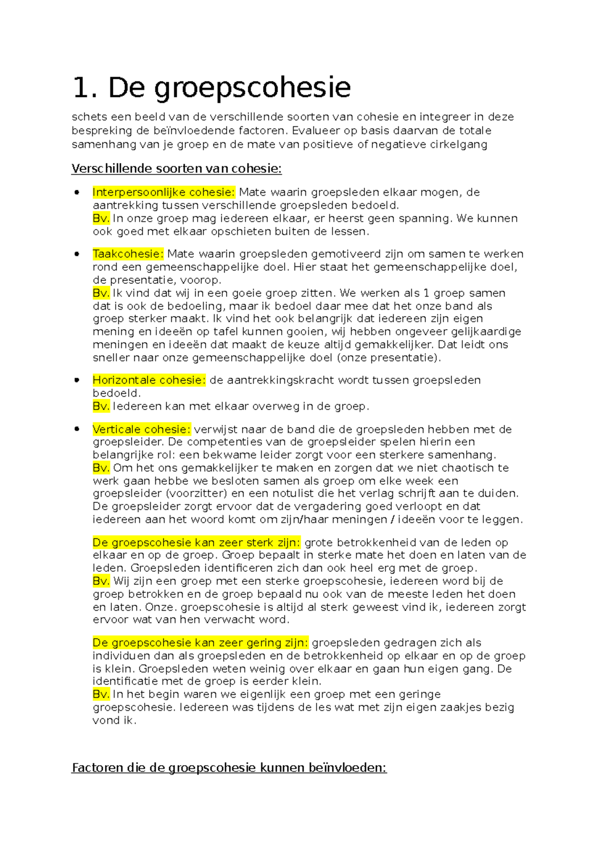 Groepsgesprek SAV - Samenvatting Sociaalagoische vaardigheden - 1. De ...