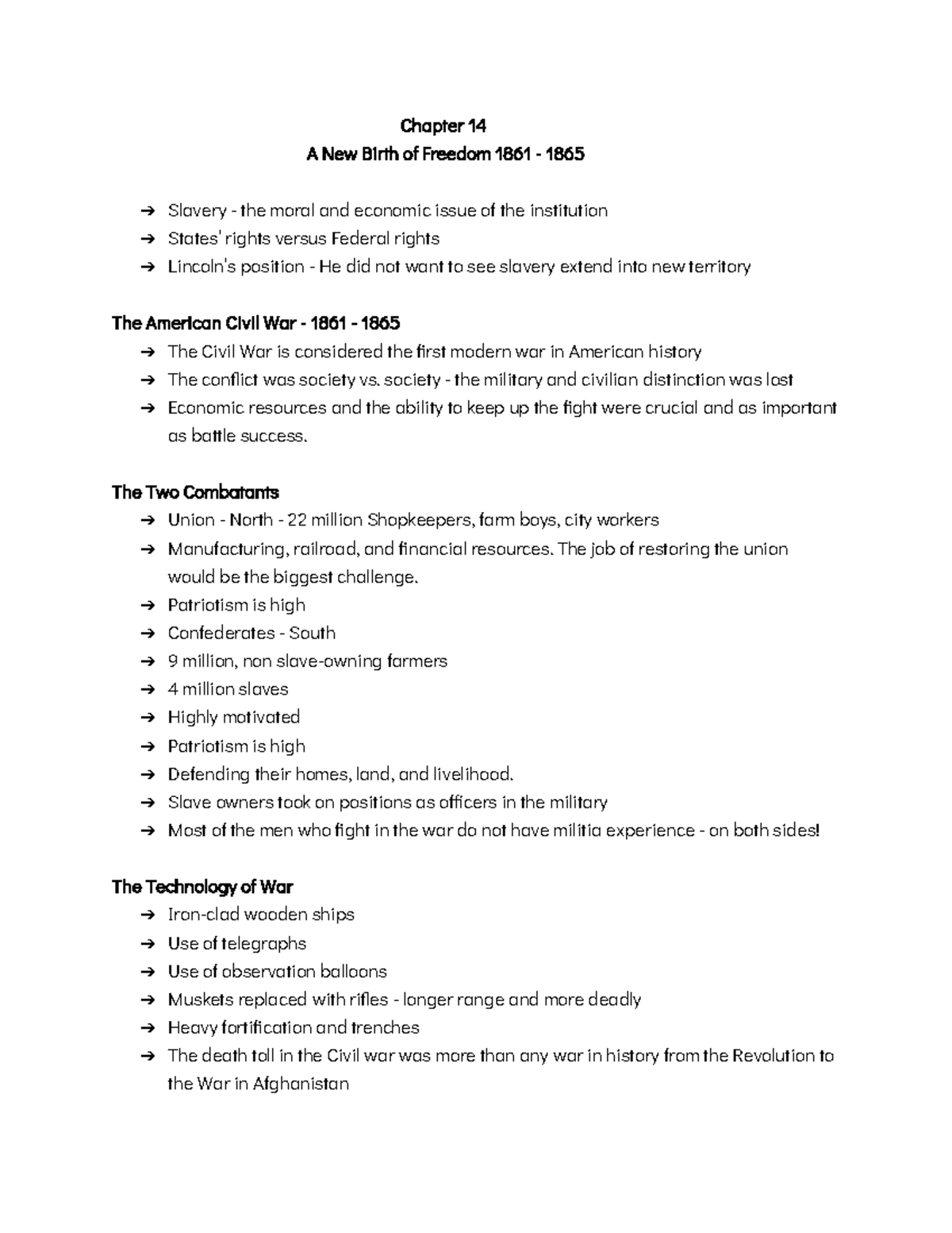 Apush Chapter 14 - Chapter 14 A New Birth of Freedom 1861 - 1865 ...