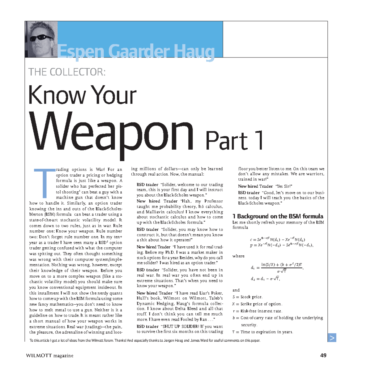 Know Your Weapon - Must read on Financial Engineering. - CA 345 - SDSU ...