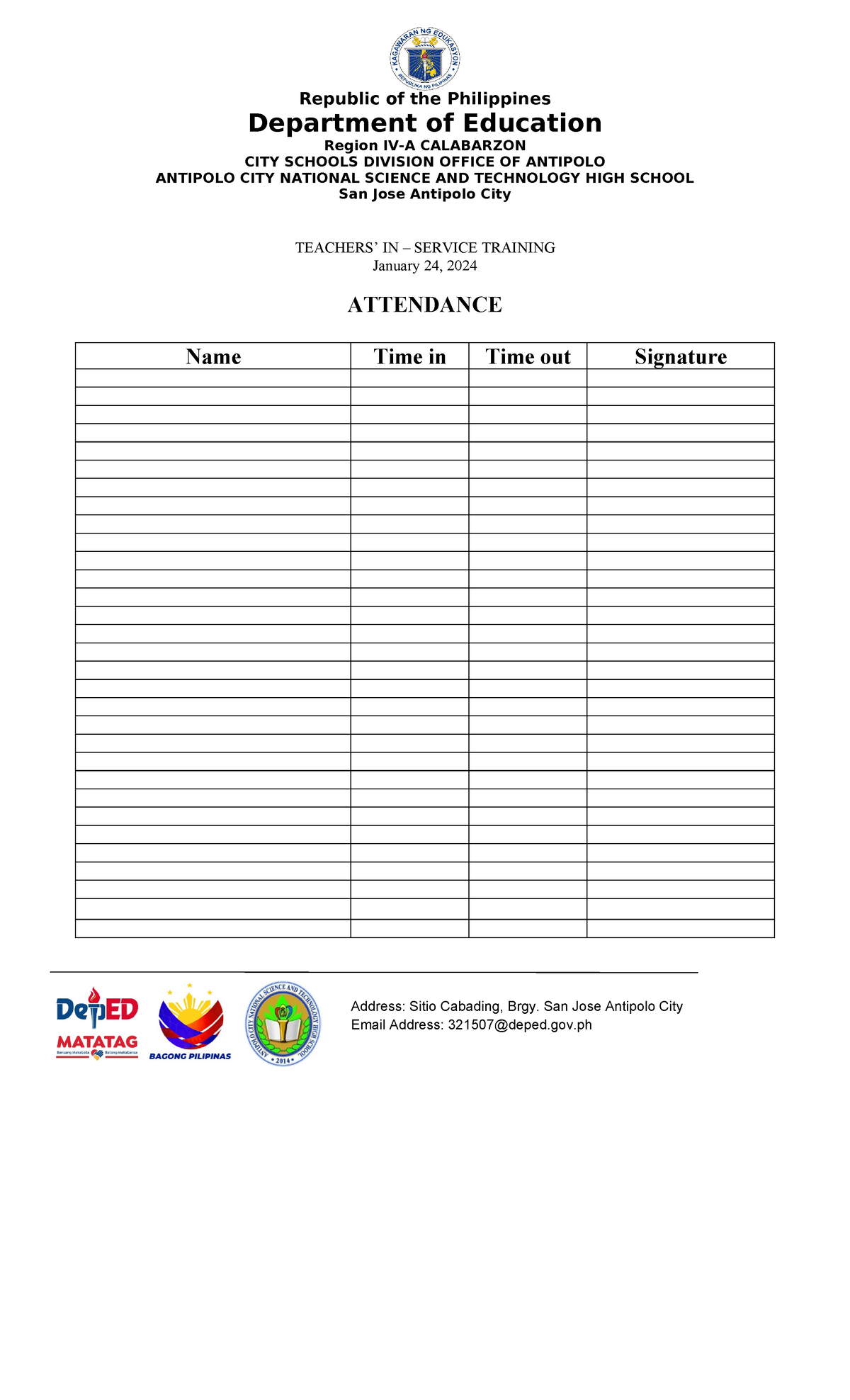 Attendance - Accomplishment Report - Republic of the Philippines ...
