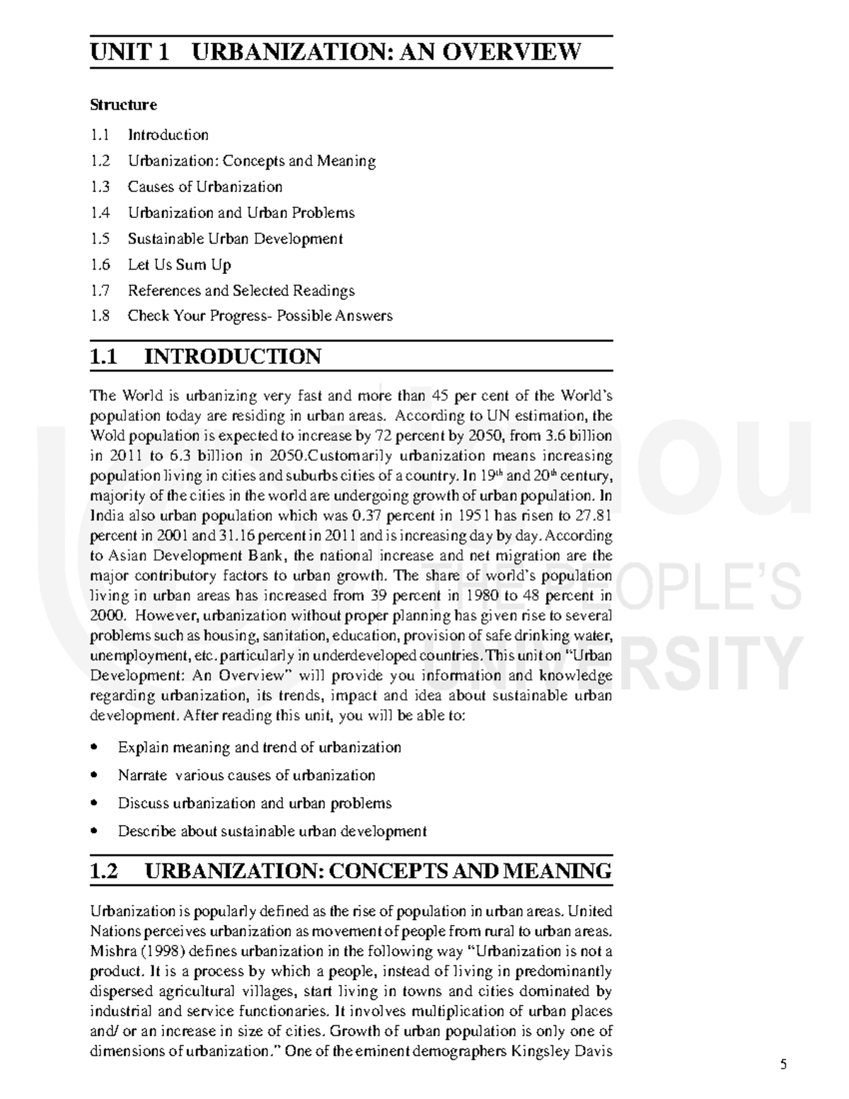 Unit1 - Computer science - Urbanization: An Overview UNIT 1 ...