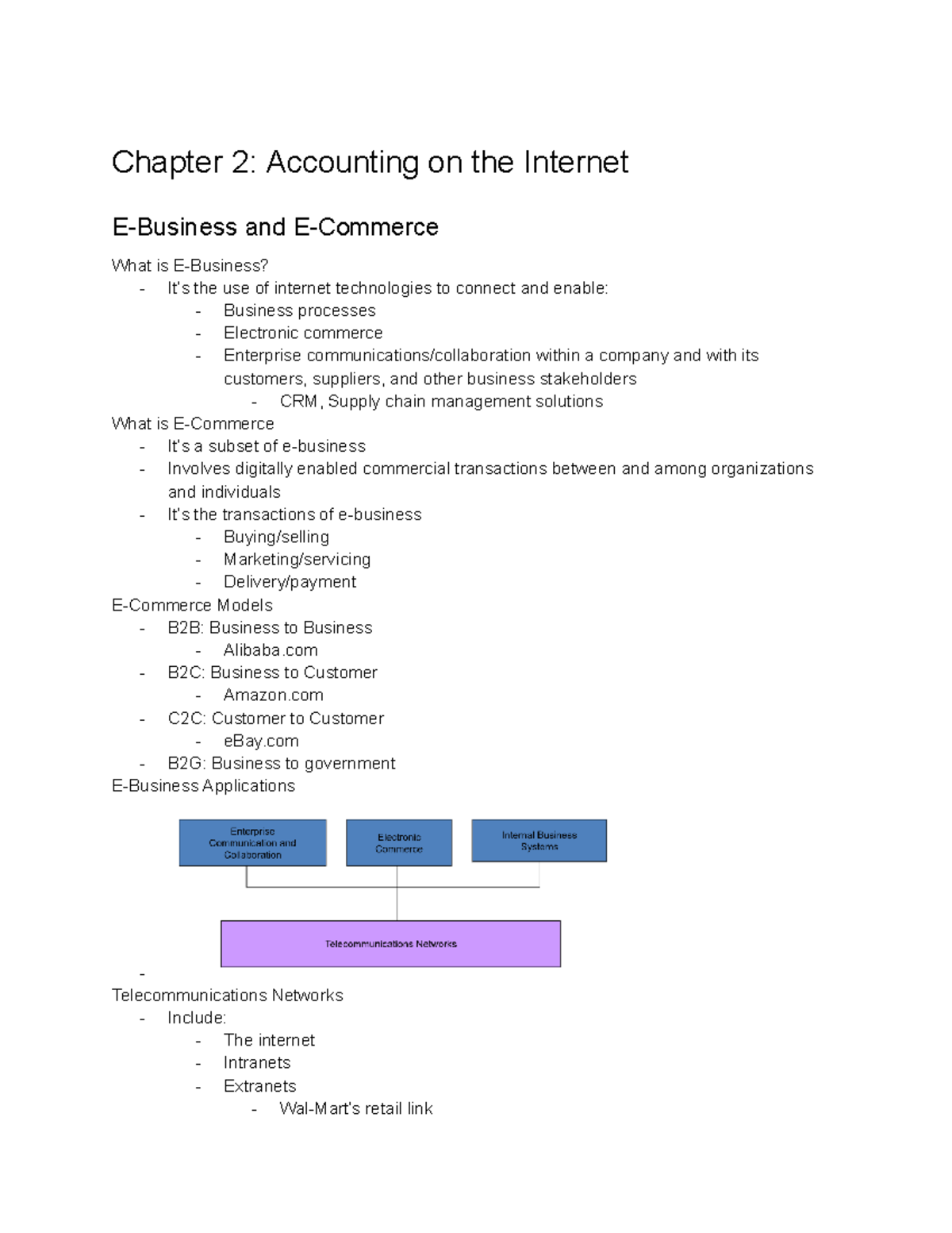 ACCT 307 Chapter 2 - Chapter 2: Accounting on the Internet E-Business ...