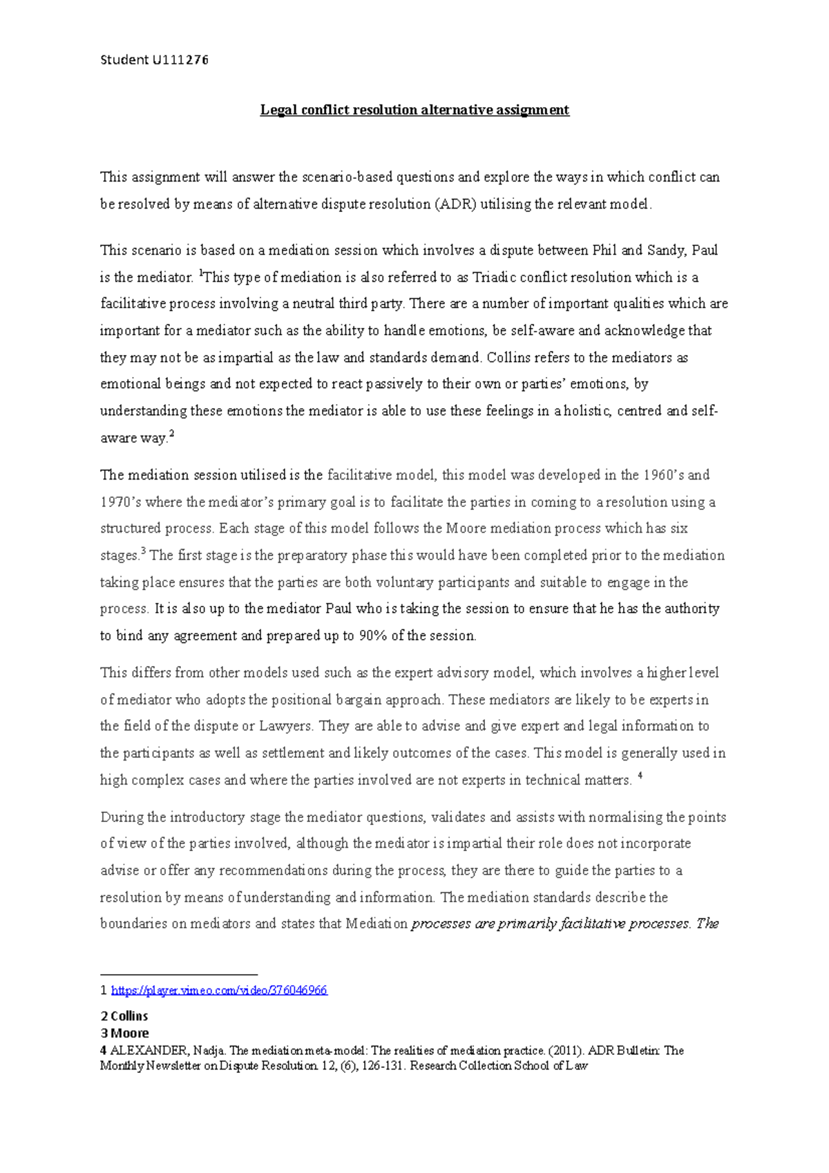 Legal conflict resolution assignment - Legal conflict resolution ...