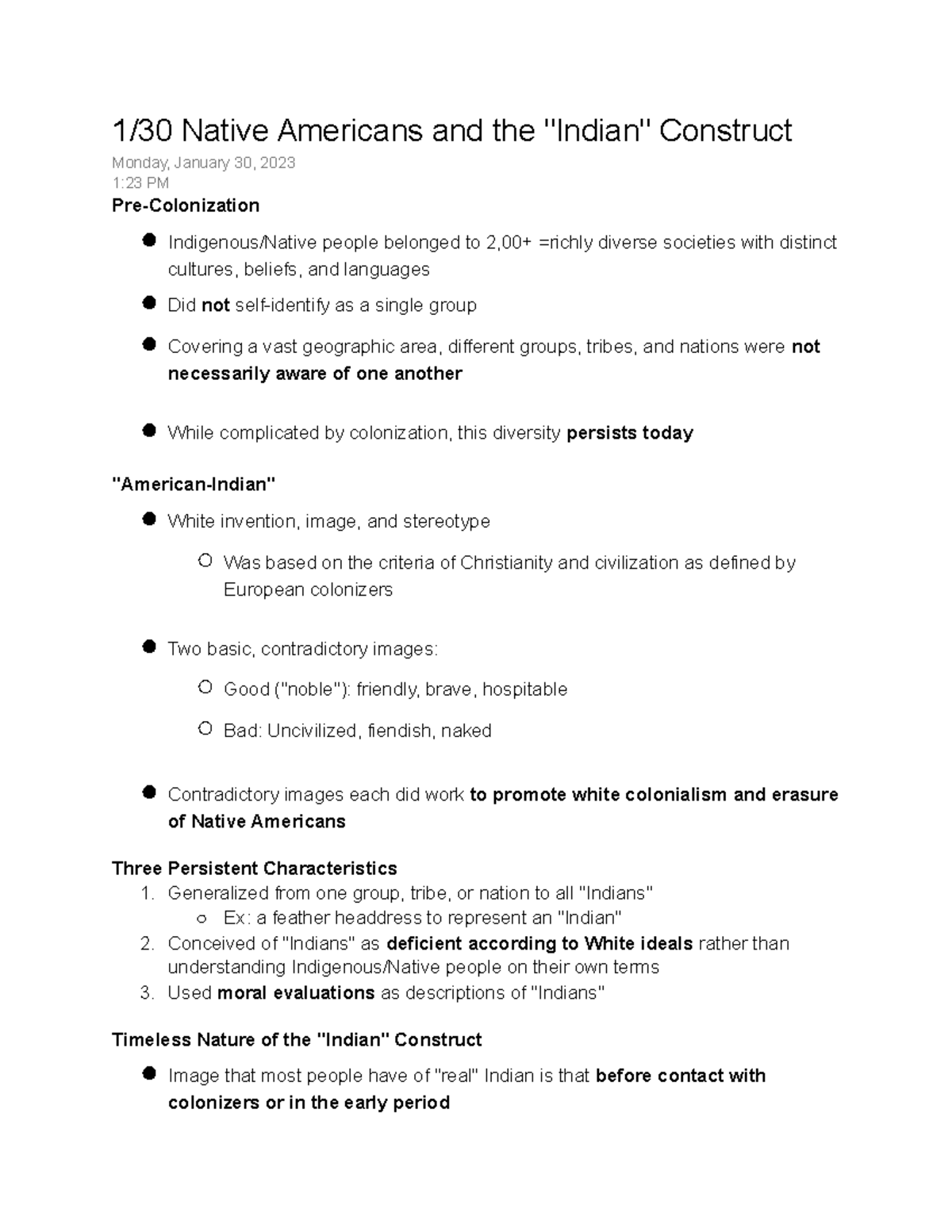 1 30 Native Americans and the Indian Construct - 1/30 Native Americans ...