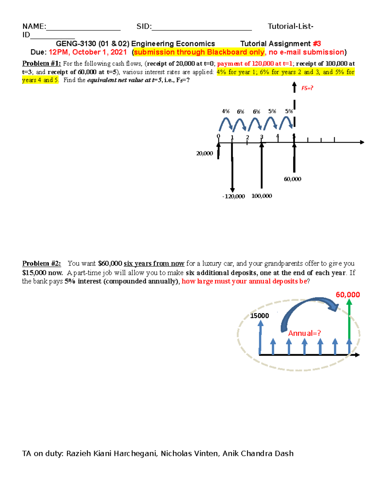 Tutorial 3 Oct1 problem sheet sfdaaaaaaa - NAME ...