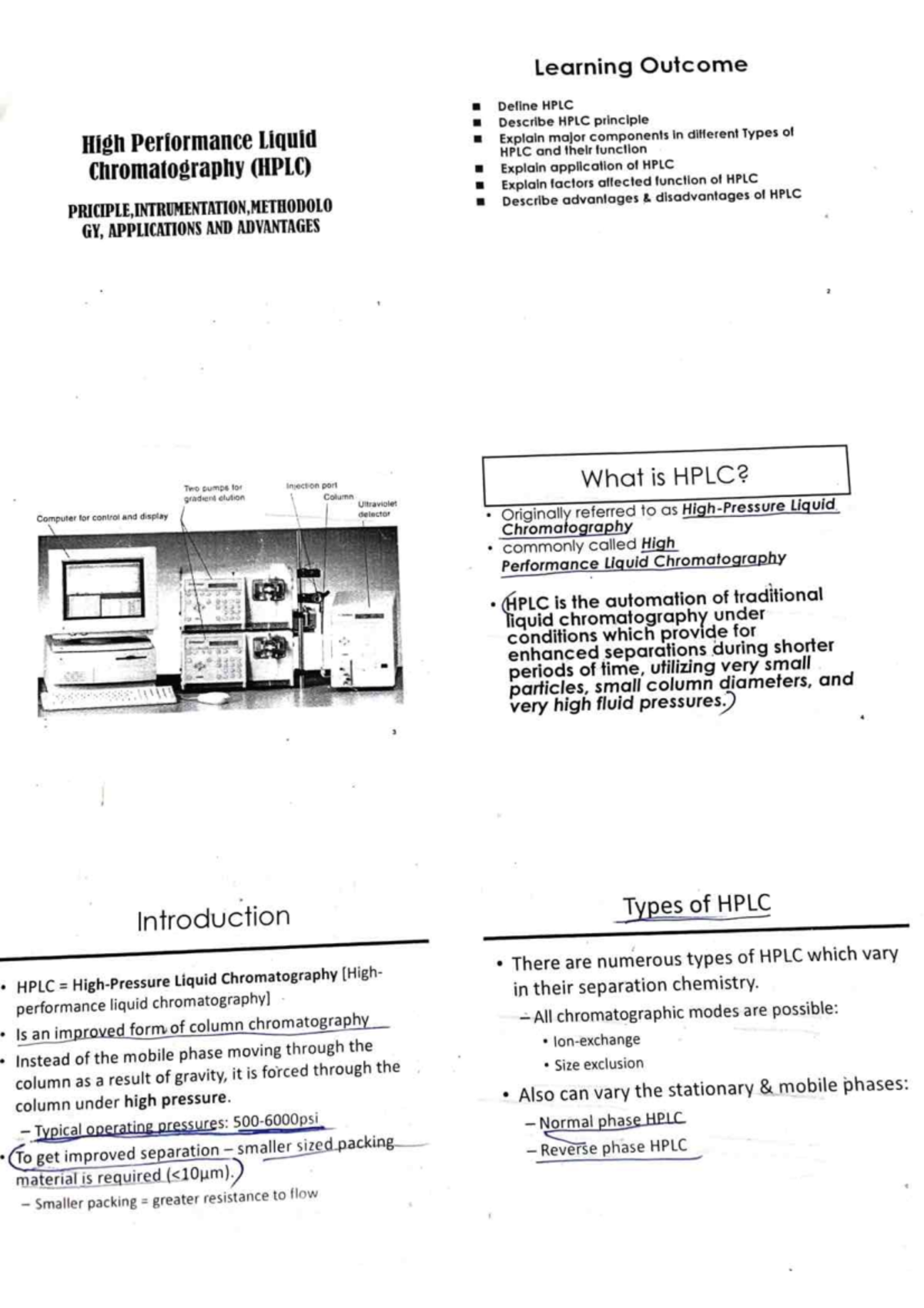 HPLC (High Performance Liquid Chromatography) - Biochemistry - Studocu