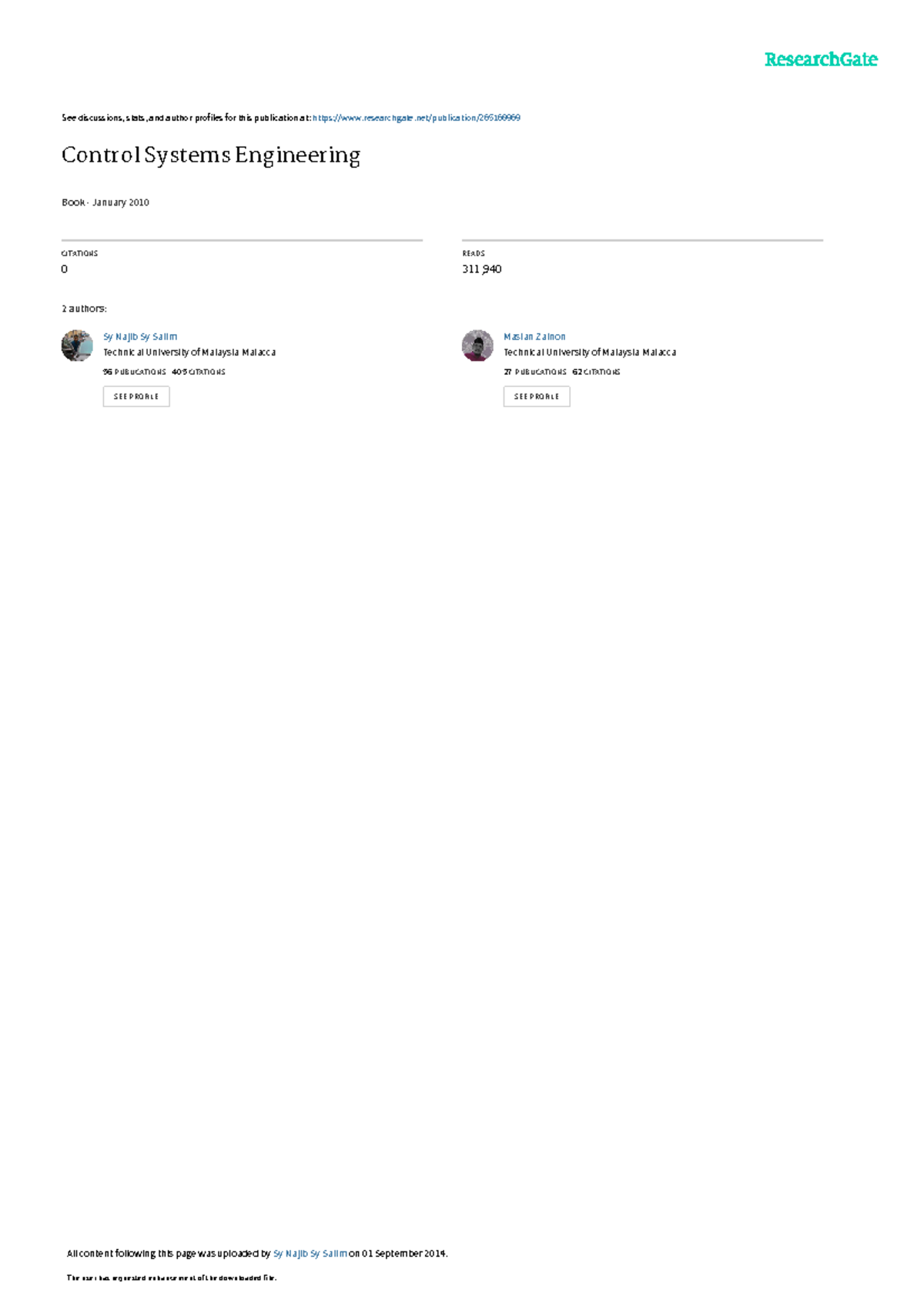 Controlsystemengineering cp1 - See discussions, stats, and author ...