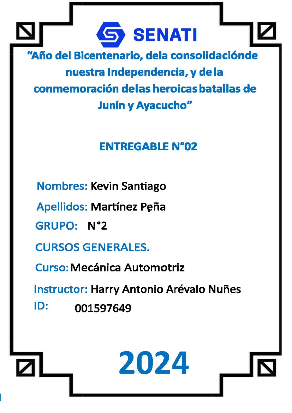 Entregable N2 - N SENATI del Bicentenario, dela consolidaciónde nuestra ...