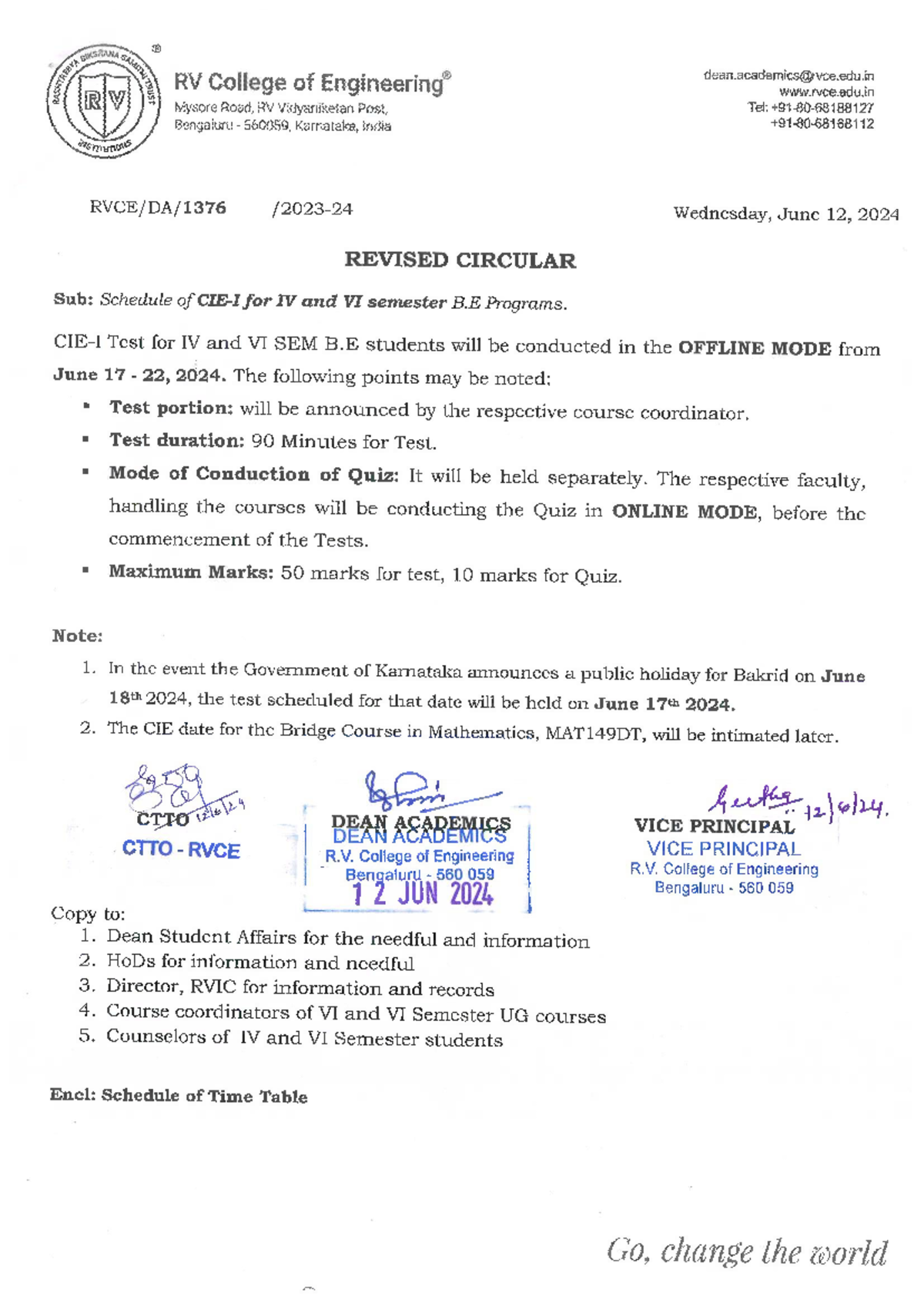 Revised Circular - we the people - R IV FRUST RV College of Engineering ...