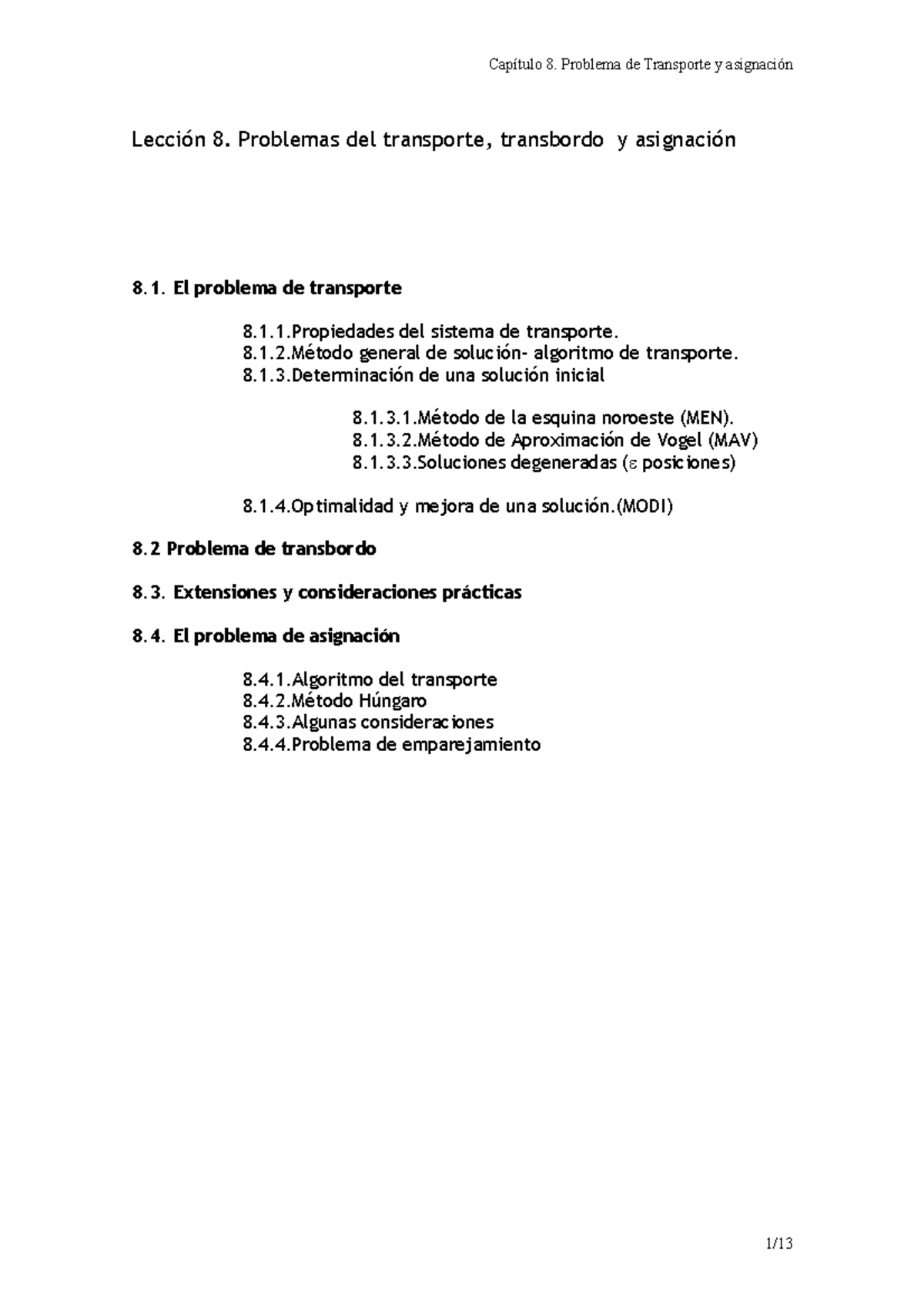Transporte transbordo y asignacion - Lección 8. Problemas del ...