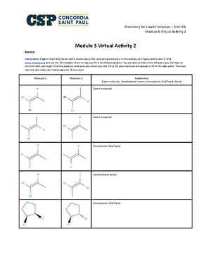 M5 Virtual Activity Organic Molecules Shapes and Functional Groups ...