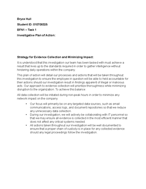 Task 1 D431 - Task 1 D431 - Investigative Plan of Action: Digital ...