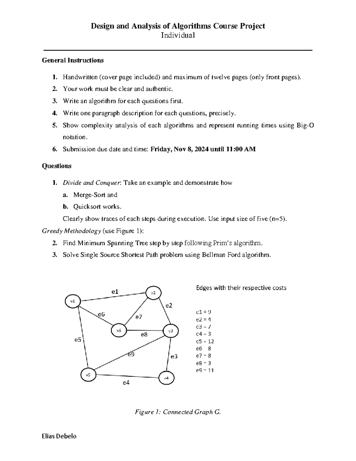 Algorithm Assigment Design And Analysis Of Algorithms Course 0640