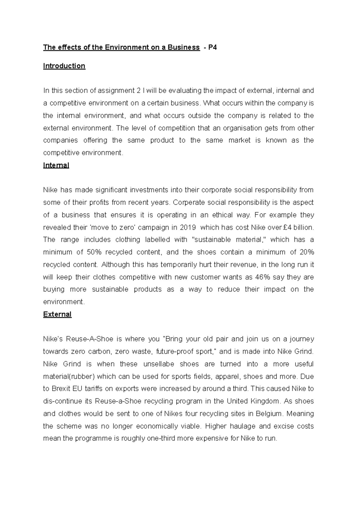 Unit 2 Assignment 1 OE - please give as much information as possible - The effects of the - Studocu