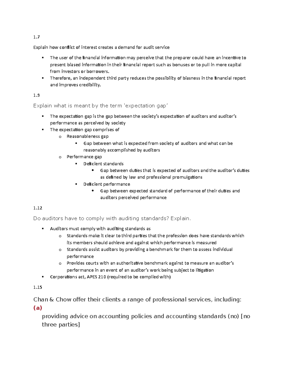 BUSN3002 Tutorial 1 - Explain how conflict of interest creates a demand ...