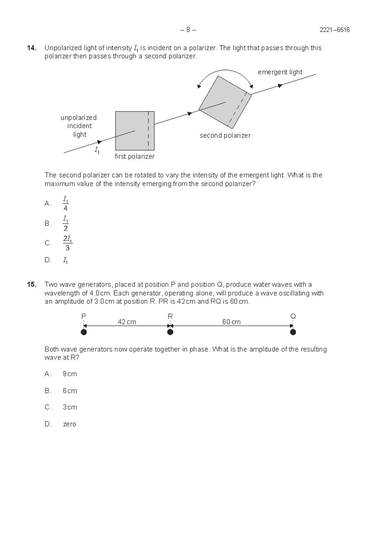 4. Waves (Paper 1) - Questions topic 4 physics - 14. Unpolarized light ...