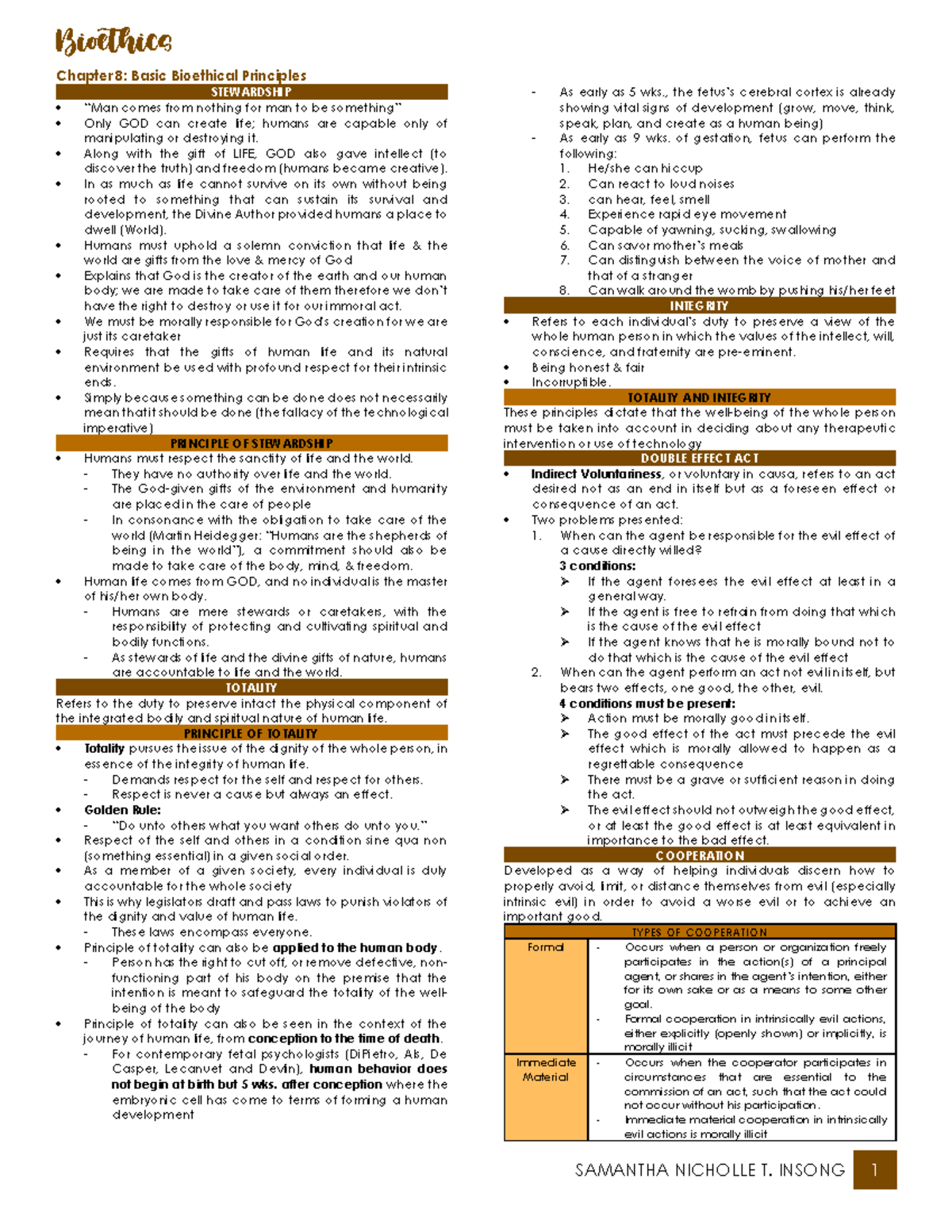 Basic Bioethical Principles - Copy - Bioethics Chapter 8 : Basic ...