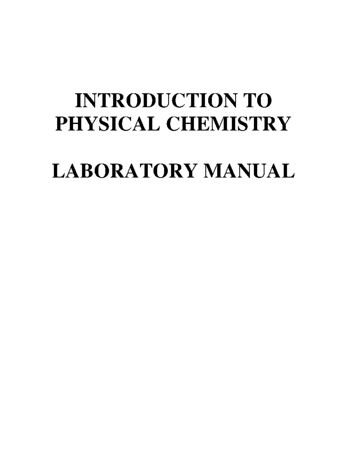 LAB Manual CHM432 - ANALYTICAL CHEMISTRY - INTRODUCTION TO PHYSICAL ...