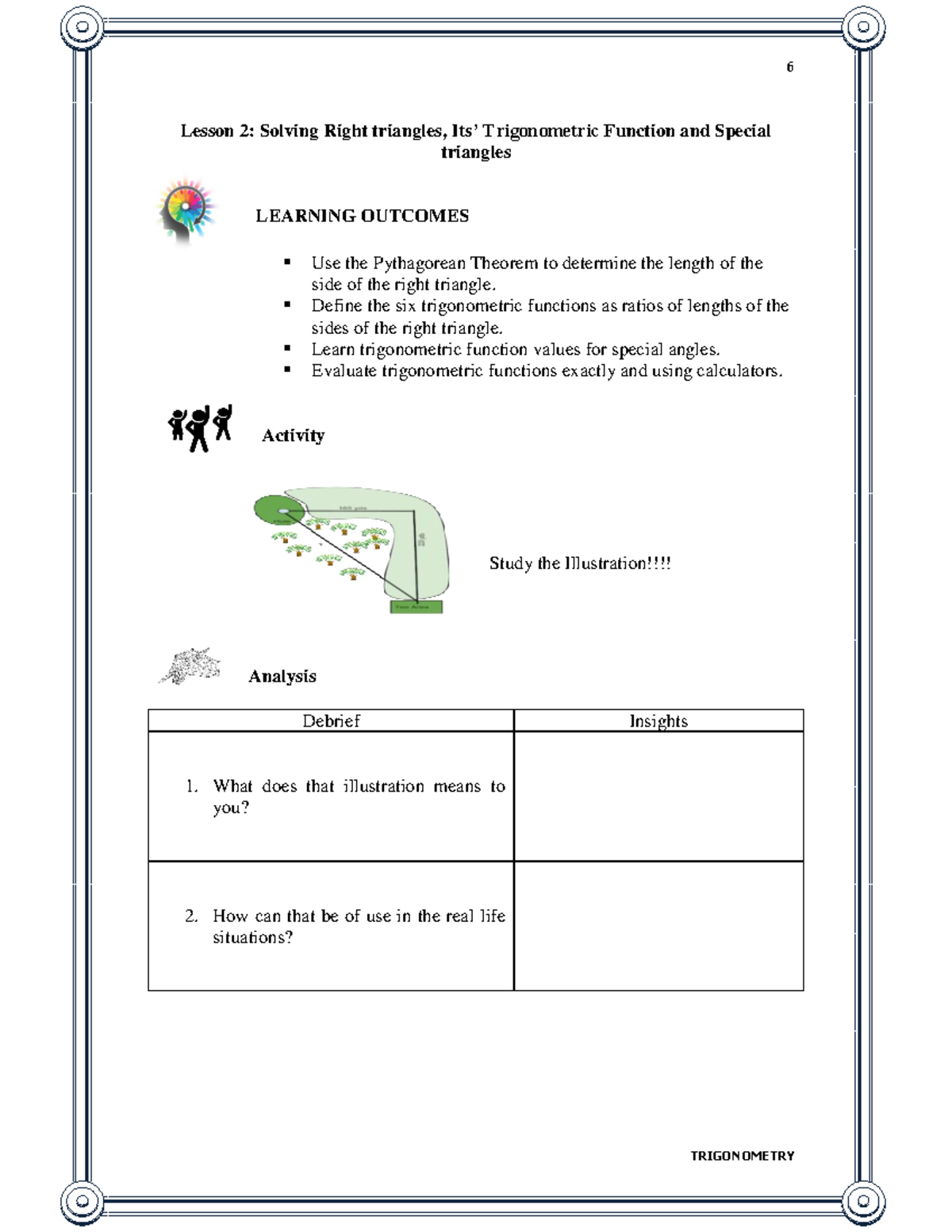 Trigo-2 - None - Lesson 2: Solving Right triangles, Its’ Trigonometric ...