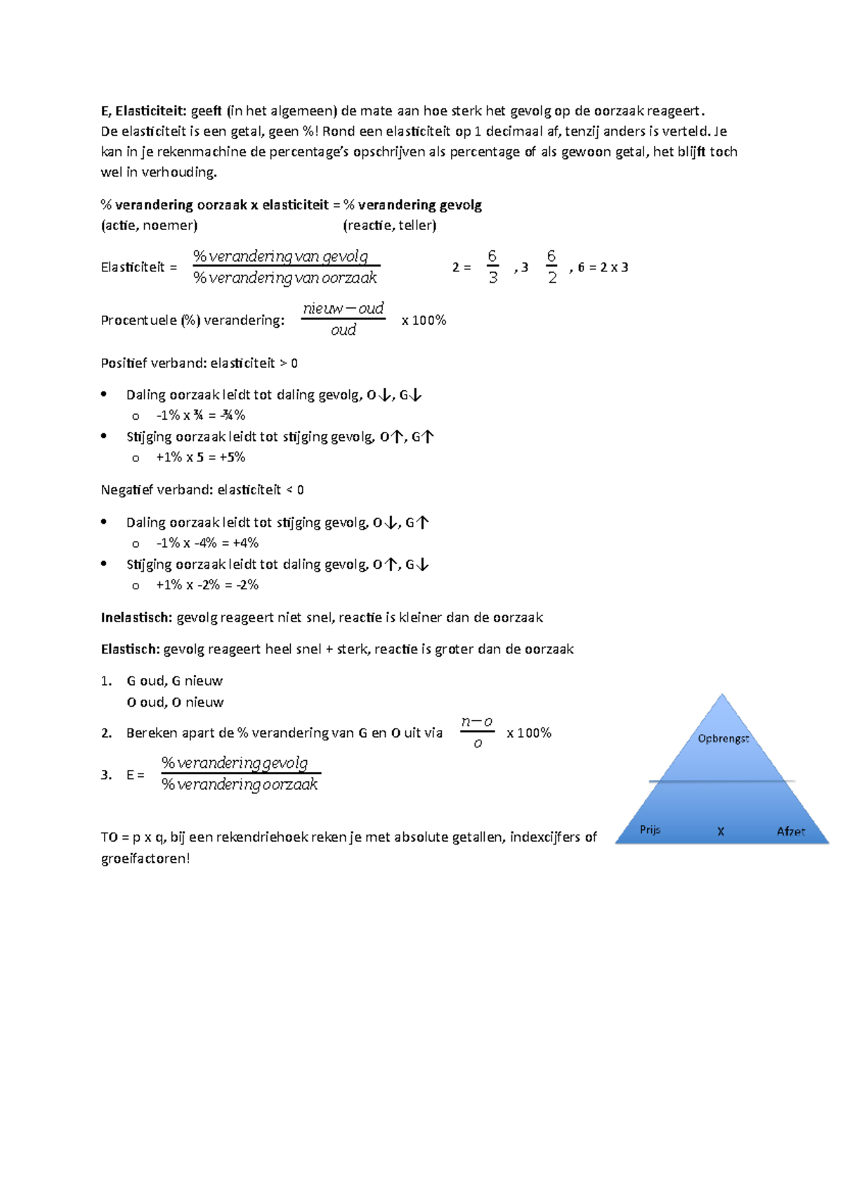 Prijselasticiteit, inkomenselasticiteit, kruislingse elasticiteit ...