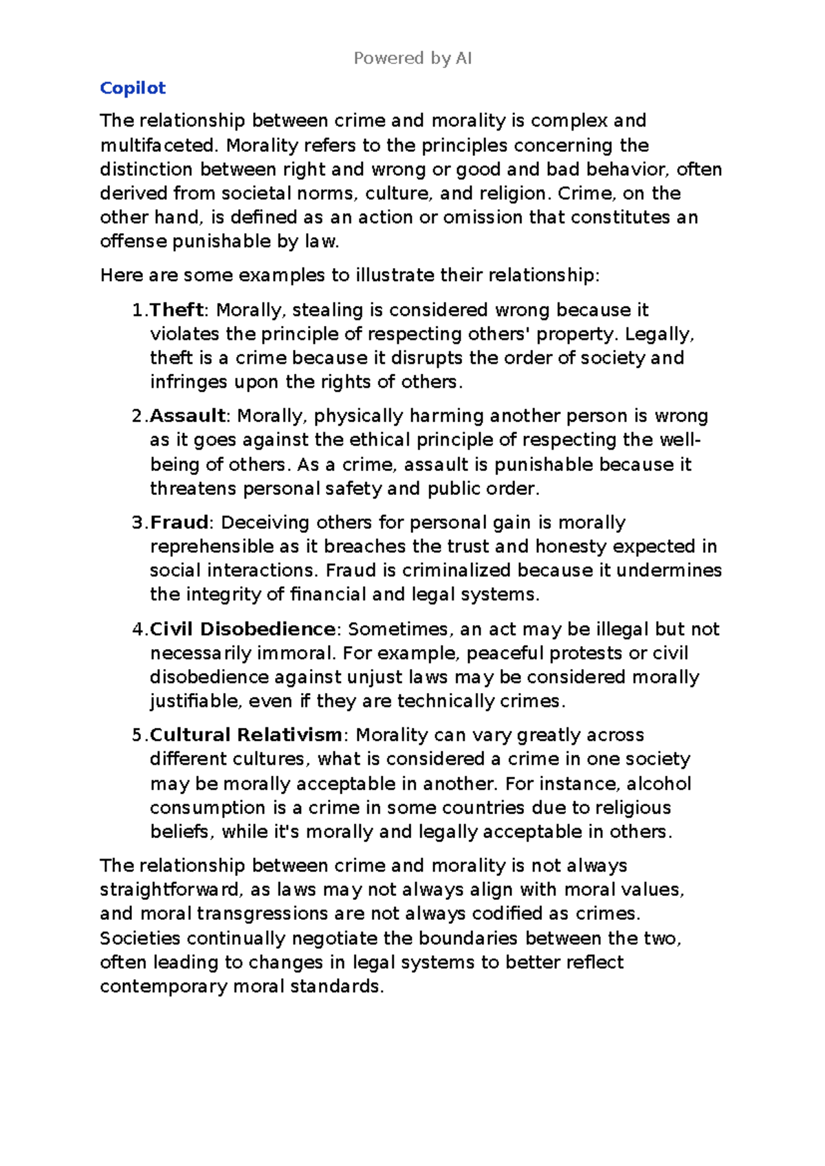 Crime and morality - Morality refers to the principles concerning the ...