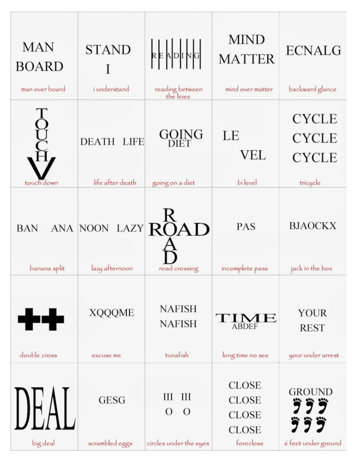 Brain Teaser Key - MIND MAN STAND ECNALG READING MATTER BOARD I man ...