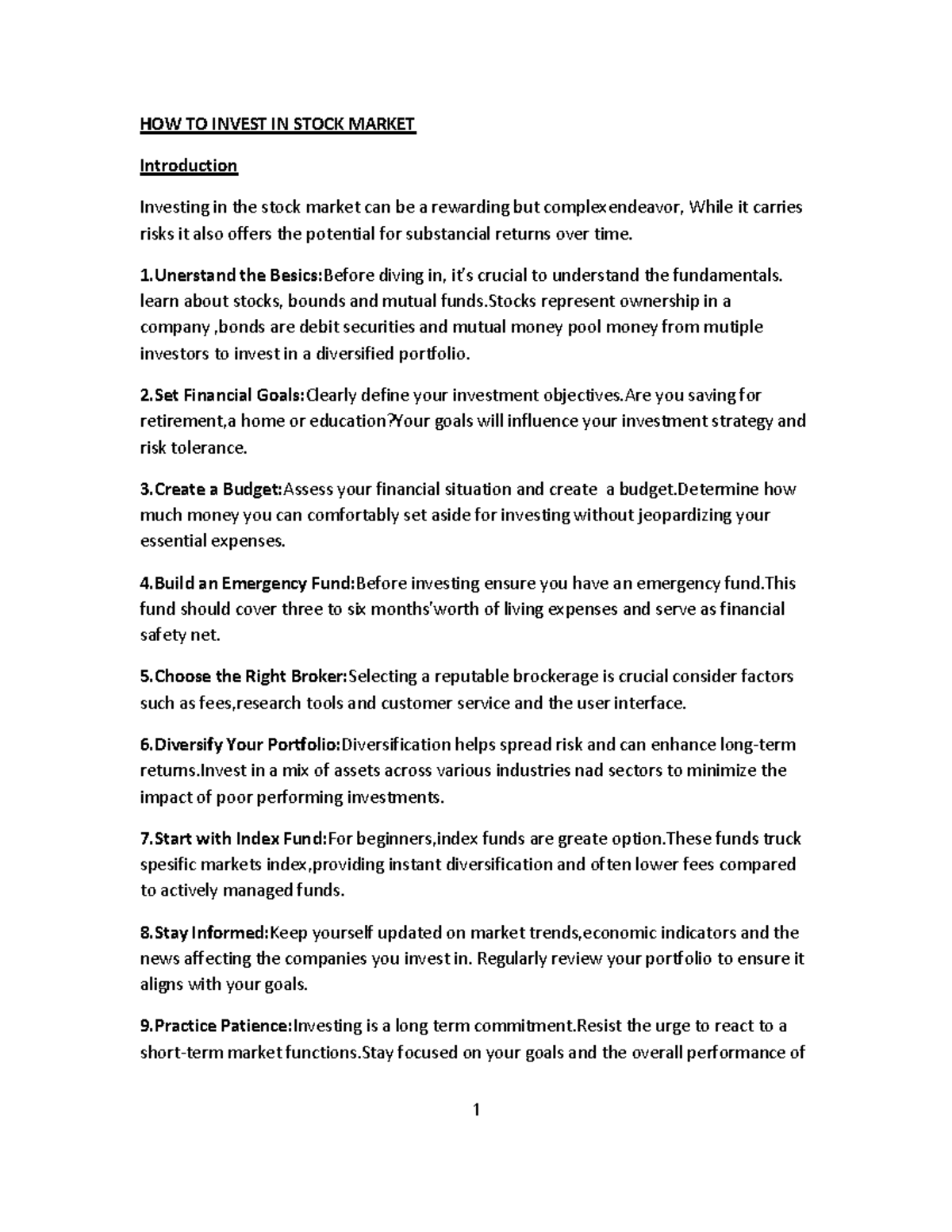 employerbility skills - HOW TO INVEST IN STOCK MARKET Introduction ...