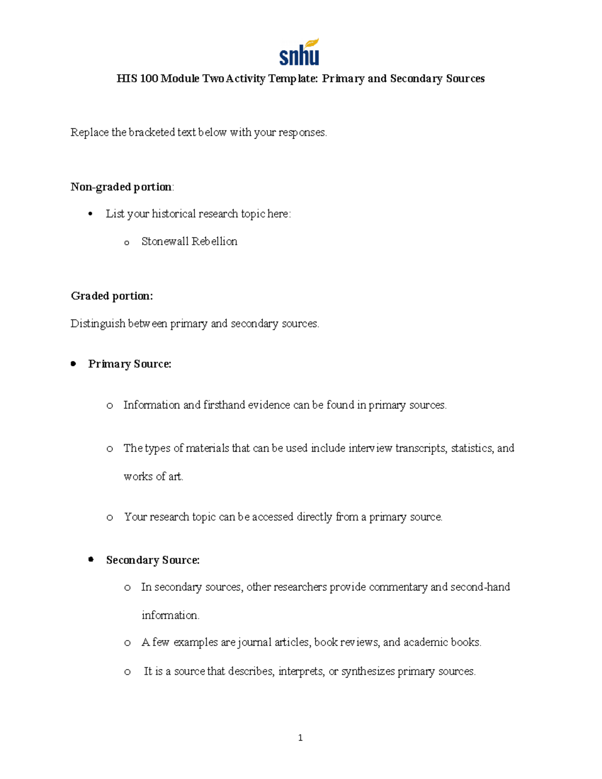 HIS 100 Module Two Activity Sources Template - HIS 100 Module Two ...