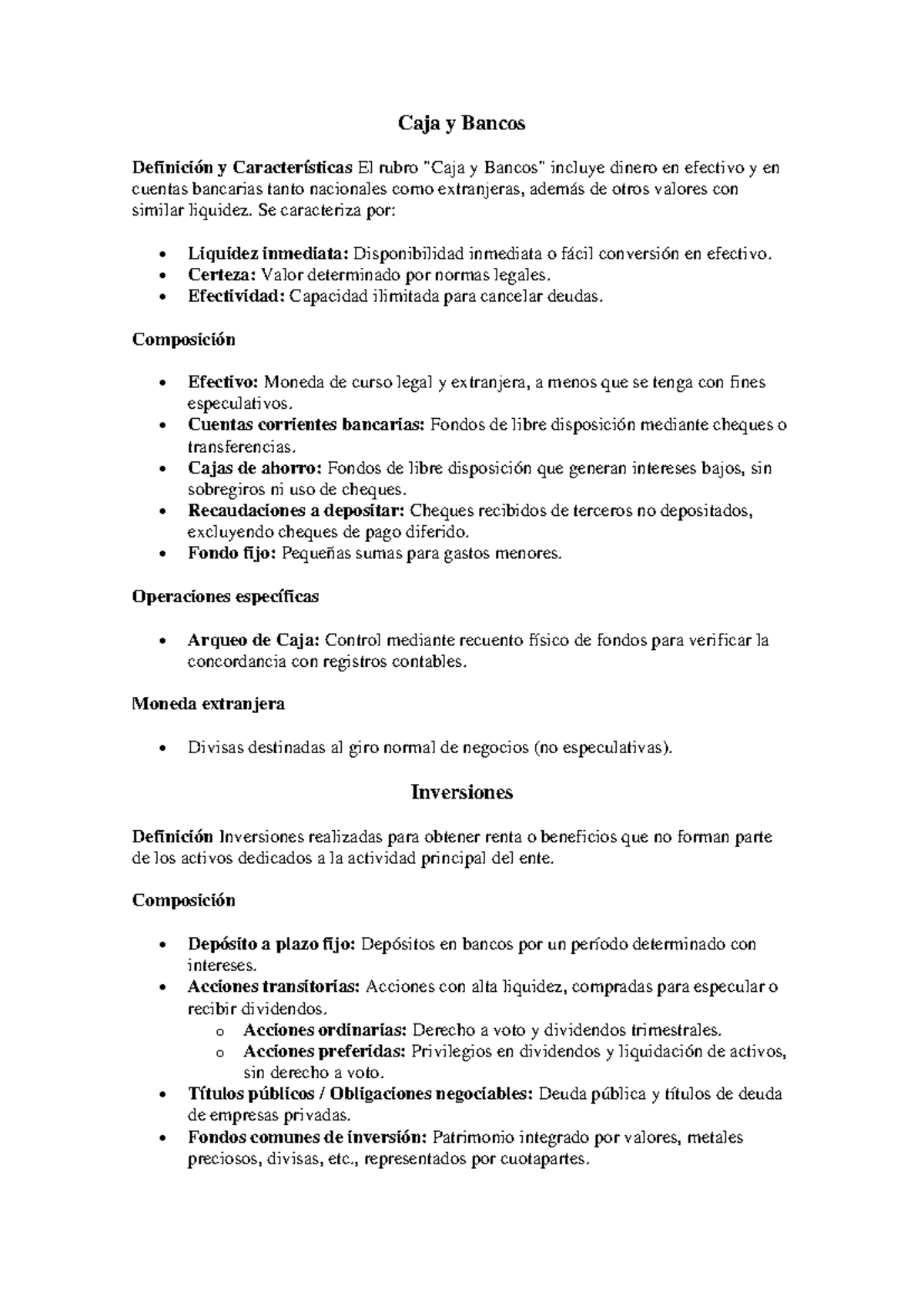 Conta Teoria 2P - Caja y Bancos Definición y Características El rubro ...