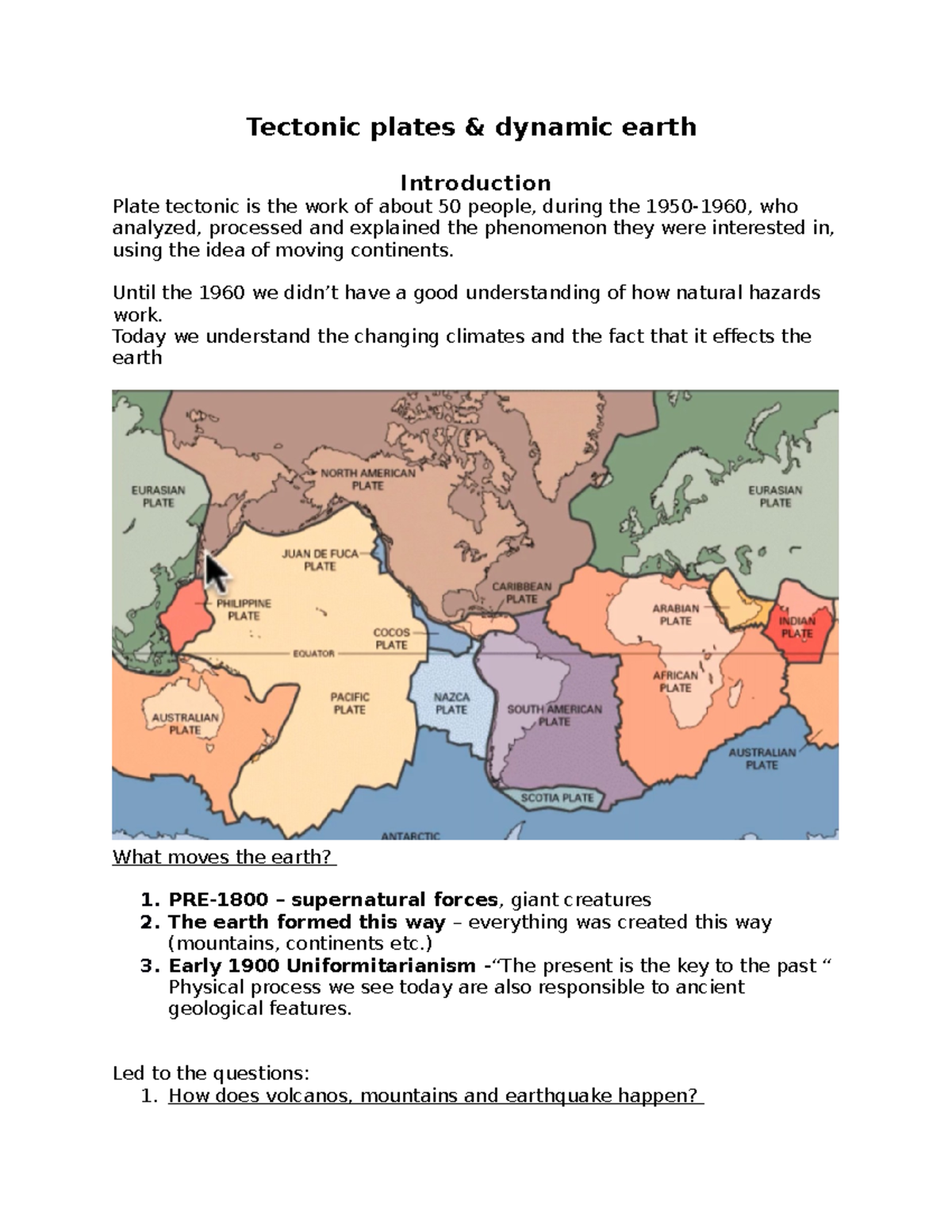 GEOS - LEC W2 part 1 - Tectonic plates & dynamic earth Introduction ...