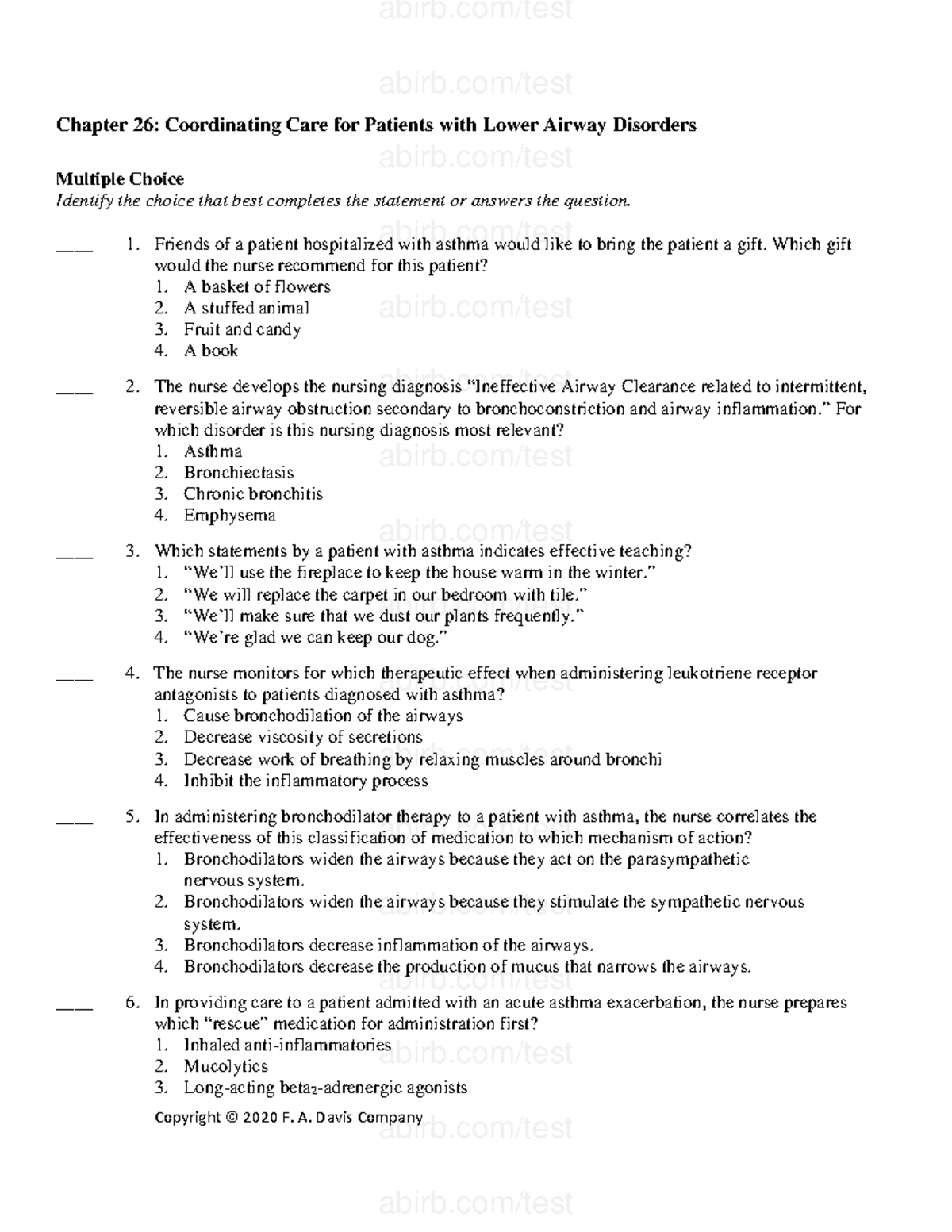 Ch26 Testbank medi - RNSG2119 - Studocu