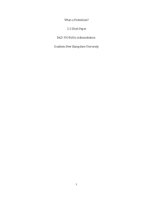 PAD-330 Module 1-2 - Short Paper - Eric Ramirez SNHU March 6, 2022 ...