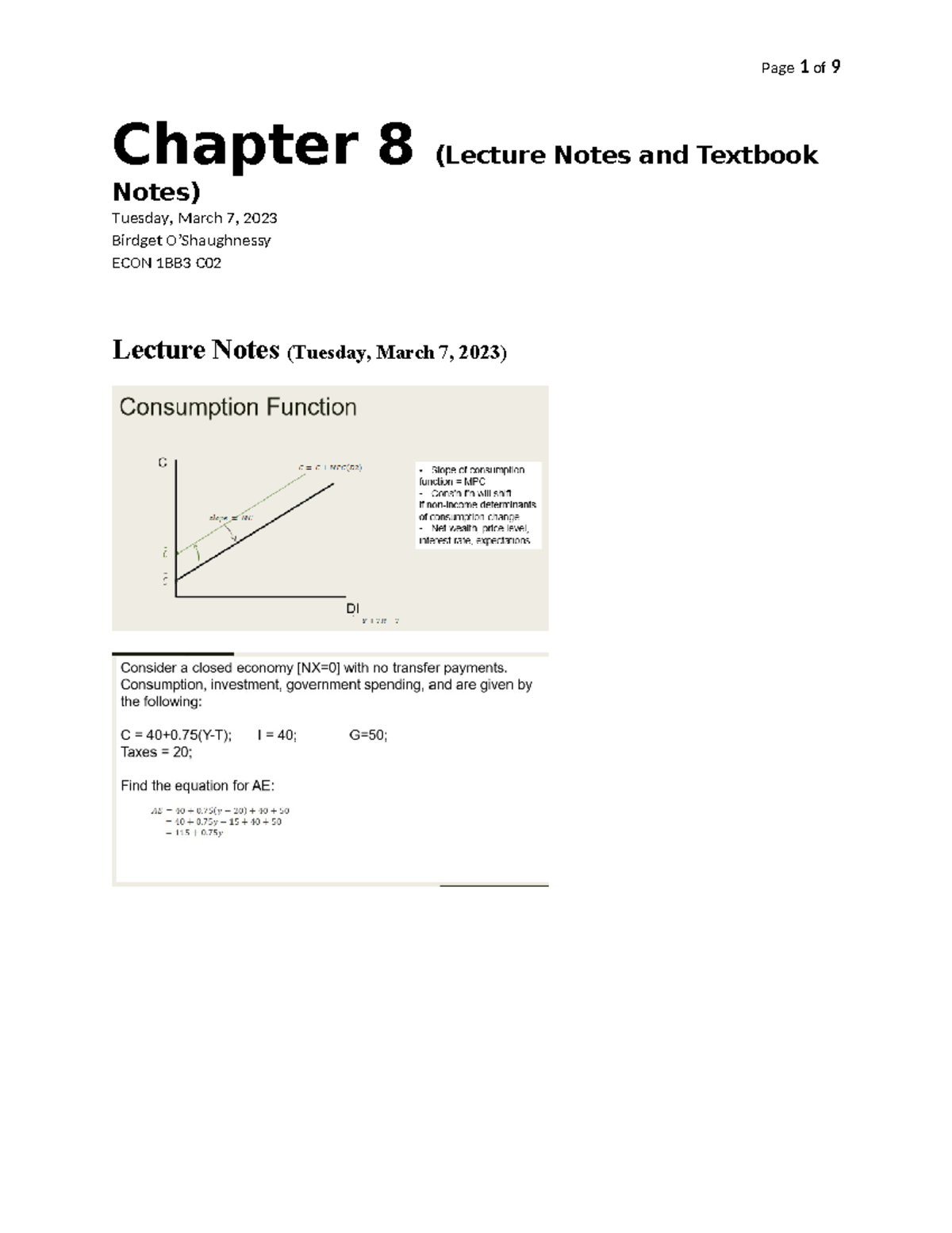 Ch 8 Lecture and Textbook Notes - Chapter 8 (Lecture Notes and Textbook ...